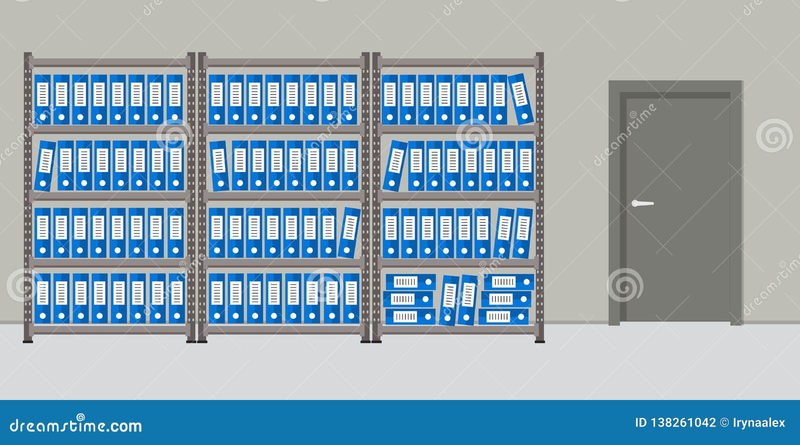 Archive. the Room for Storage of Documents Stock Vector - Illustration ...