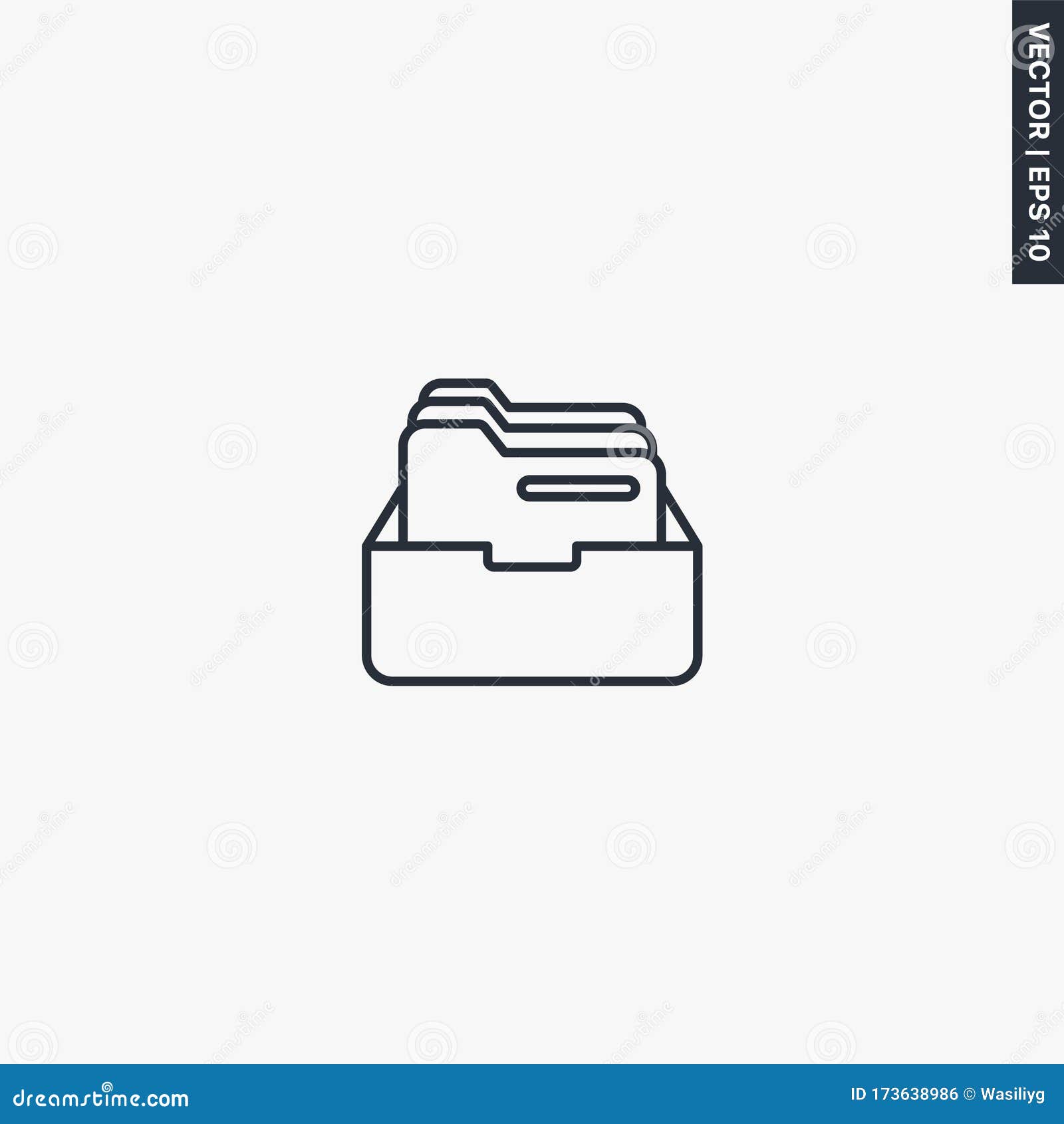 Archive Storage, Linear Style Sign for Mobile Concept and Web Design ...