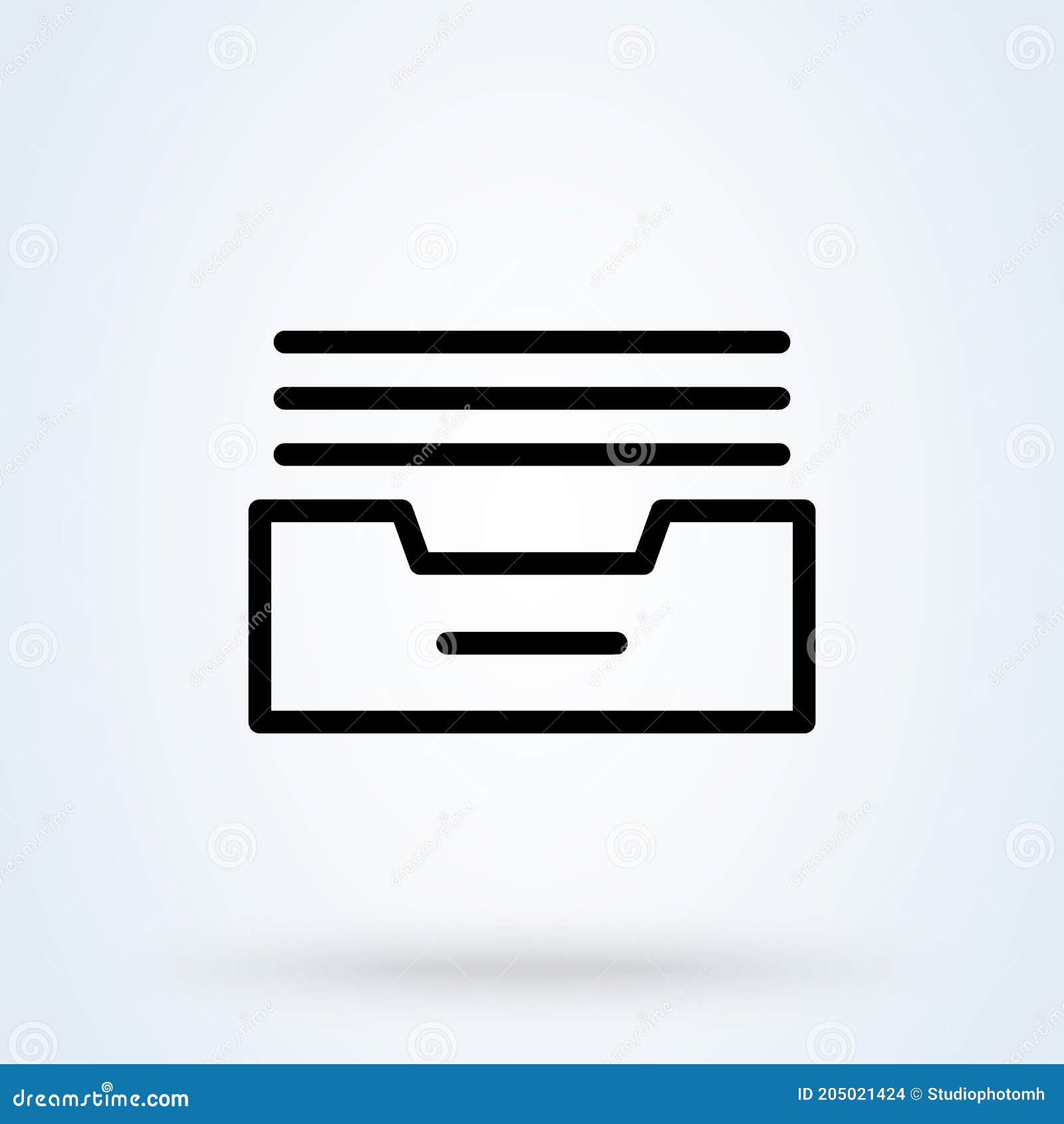 Archive Storage Sign Line Icon or Logo. File Cabinet Concept Stock ...