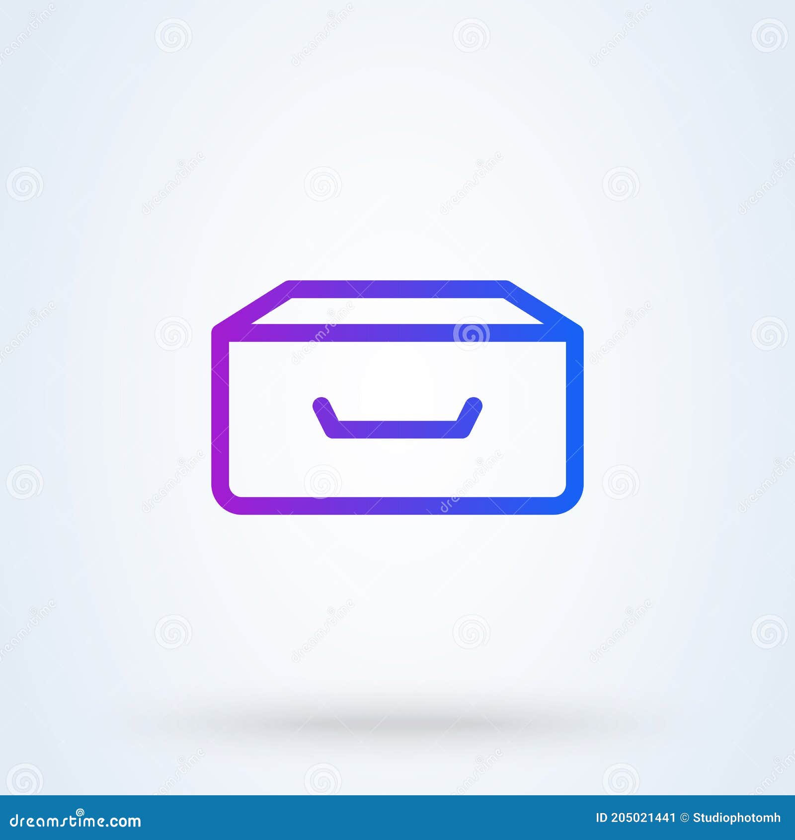 Archive Storage Sign Line Icon or Logo. File Cabinet Concept Stock ...
