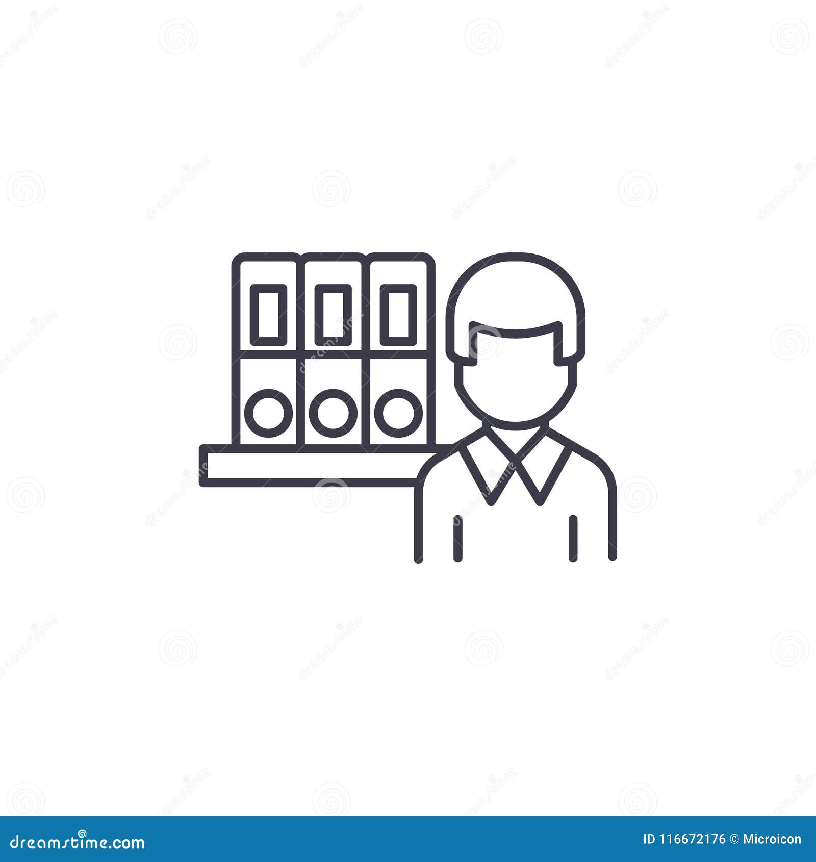 Archivist Linear Icon Concept. Archivist Line Vector Sign, Symbol ...