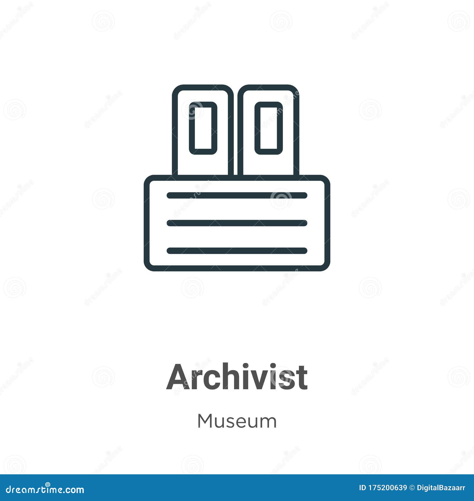 Outline Archivist Vector Icon. Isolated Black Simple Line Element ...