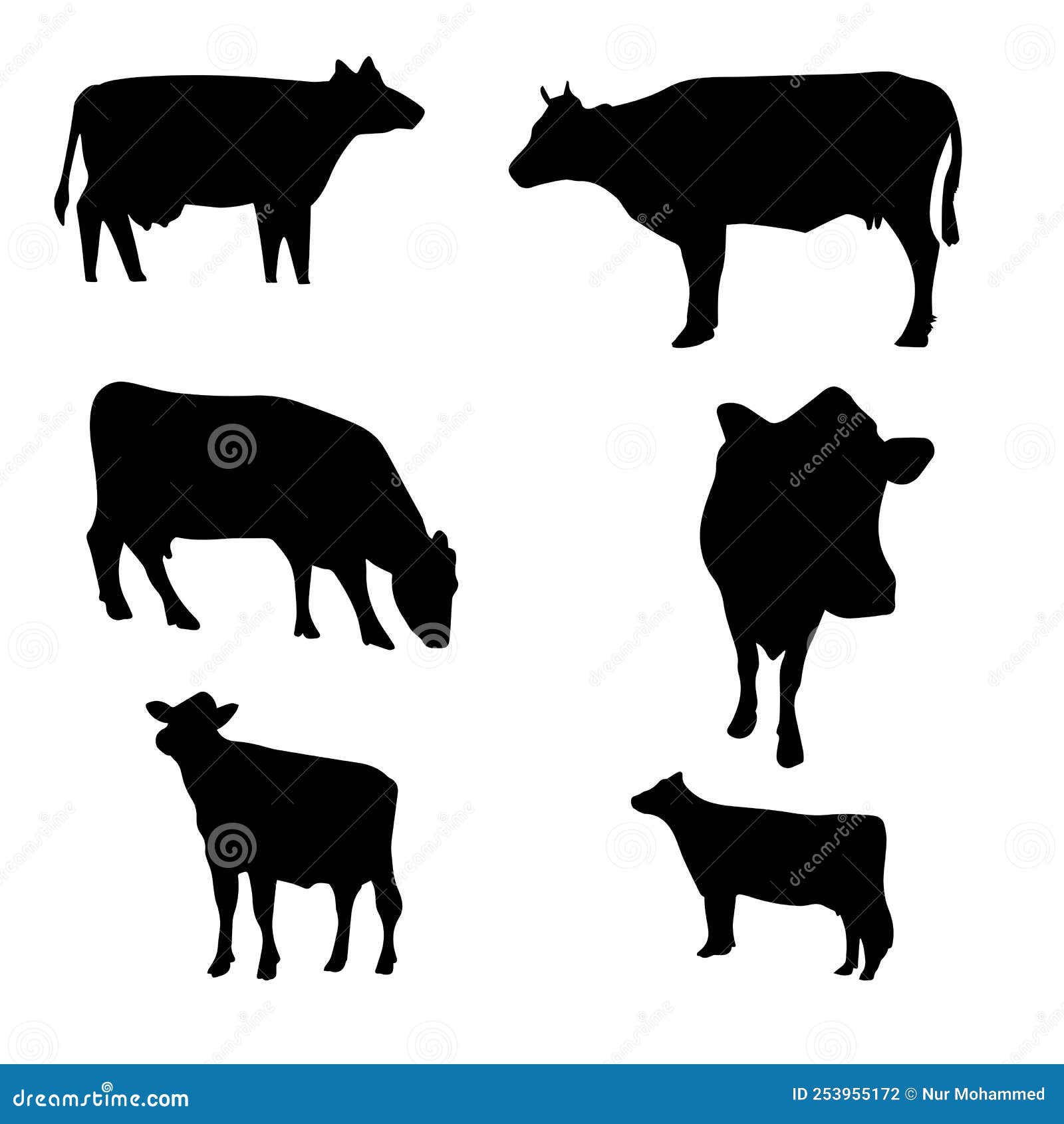 Archivo Ilustrador De Vector De Silueta De Vaca Ilustración Del Vector Ilustración De Fichero