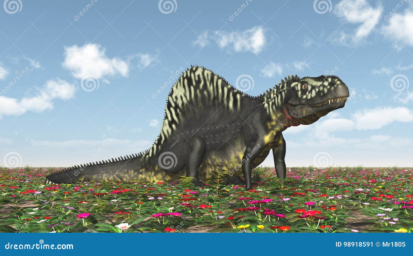 Archosaur Arizonasaurus stock de ilustración. Ilustración de azul ...
