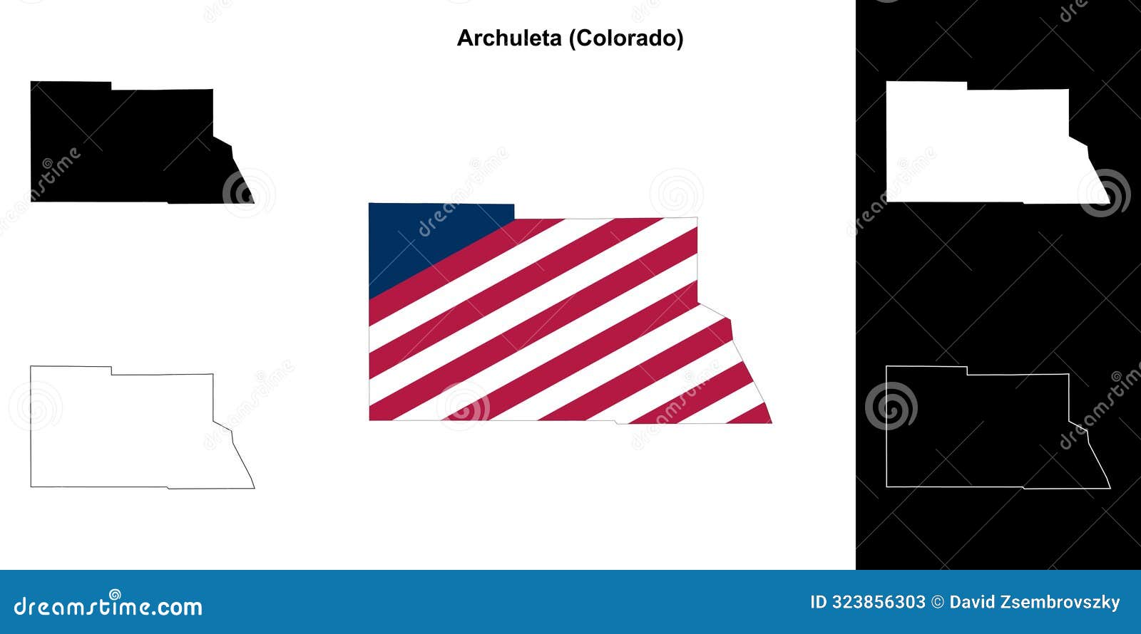 Map Of Archuleta County In Colorado State On White Background. Single ...