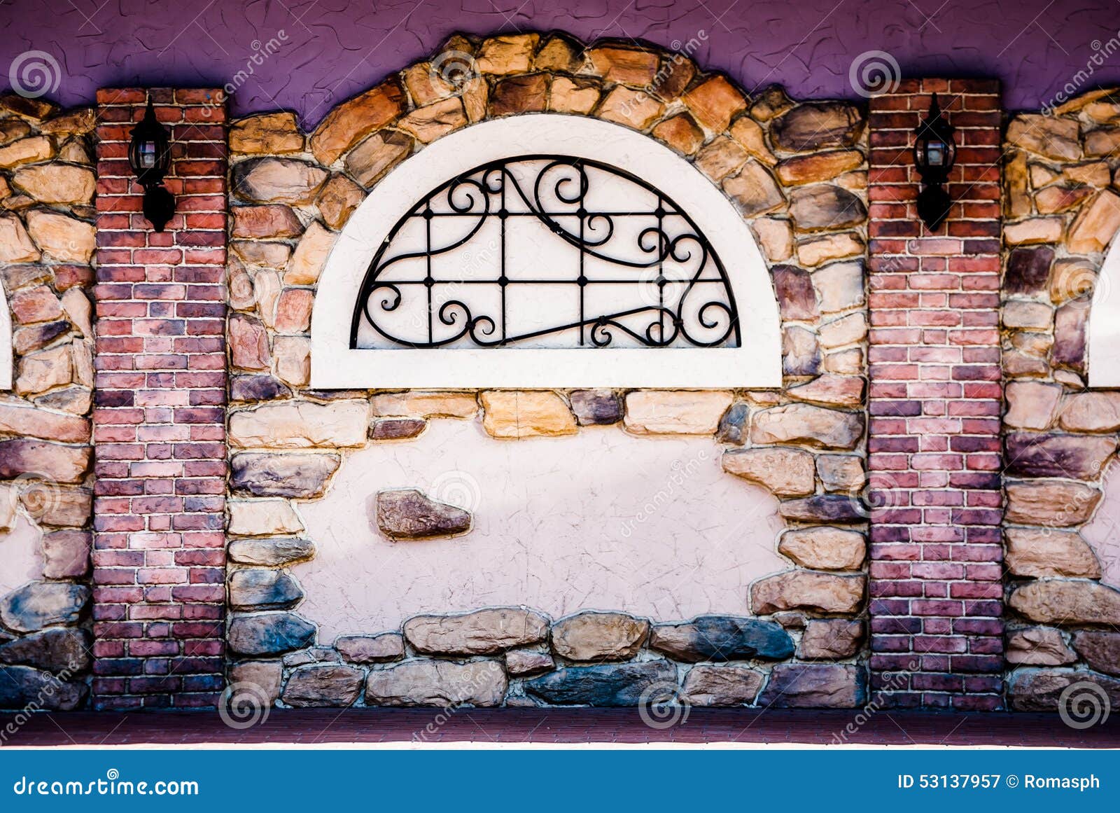 Archway in a Brick Stone Wall Stock Image - Image of grunge, spooky ...