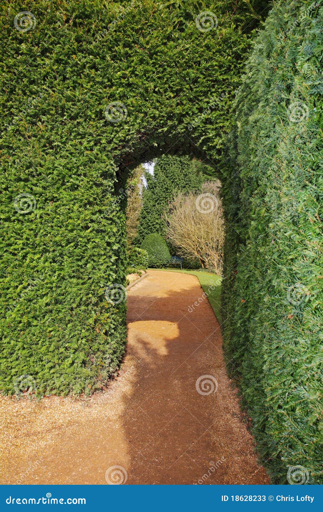 Archway in an English Landscape Garden Stock Image - Image of hedgerow ...