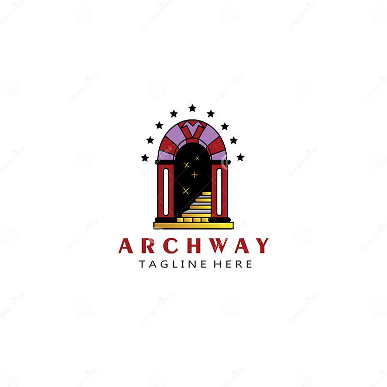 Archway Logo Color Design Template Vector Stock Vector - Illustration ...