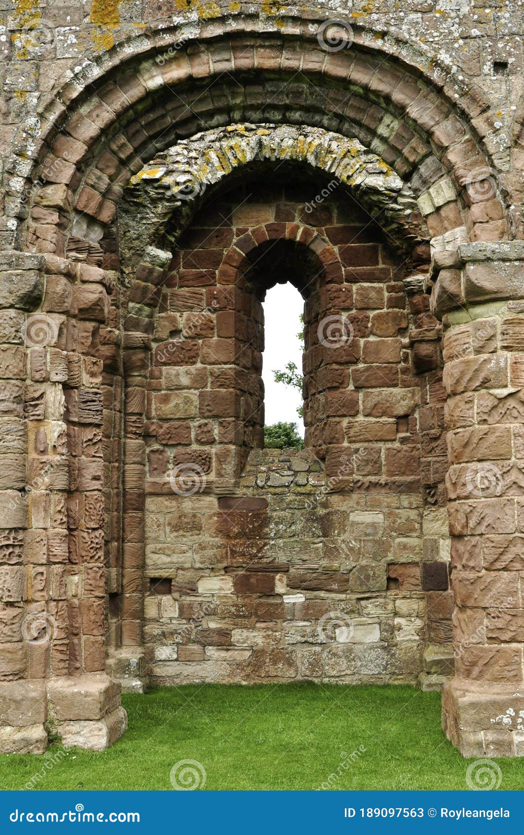 Medieval Arched Castle Window Stock Image - Image of historical, blue ...