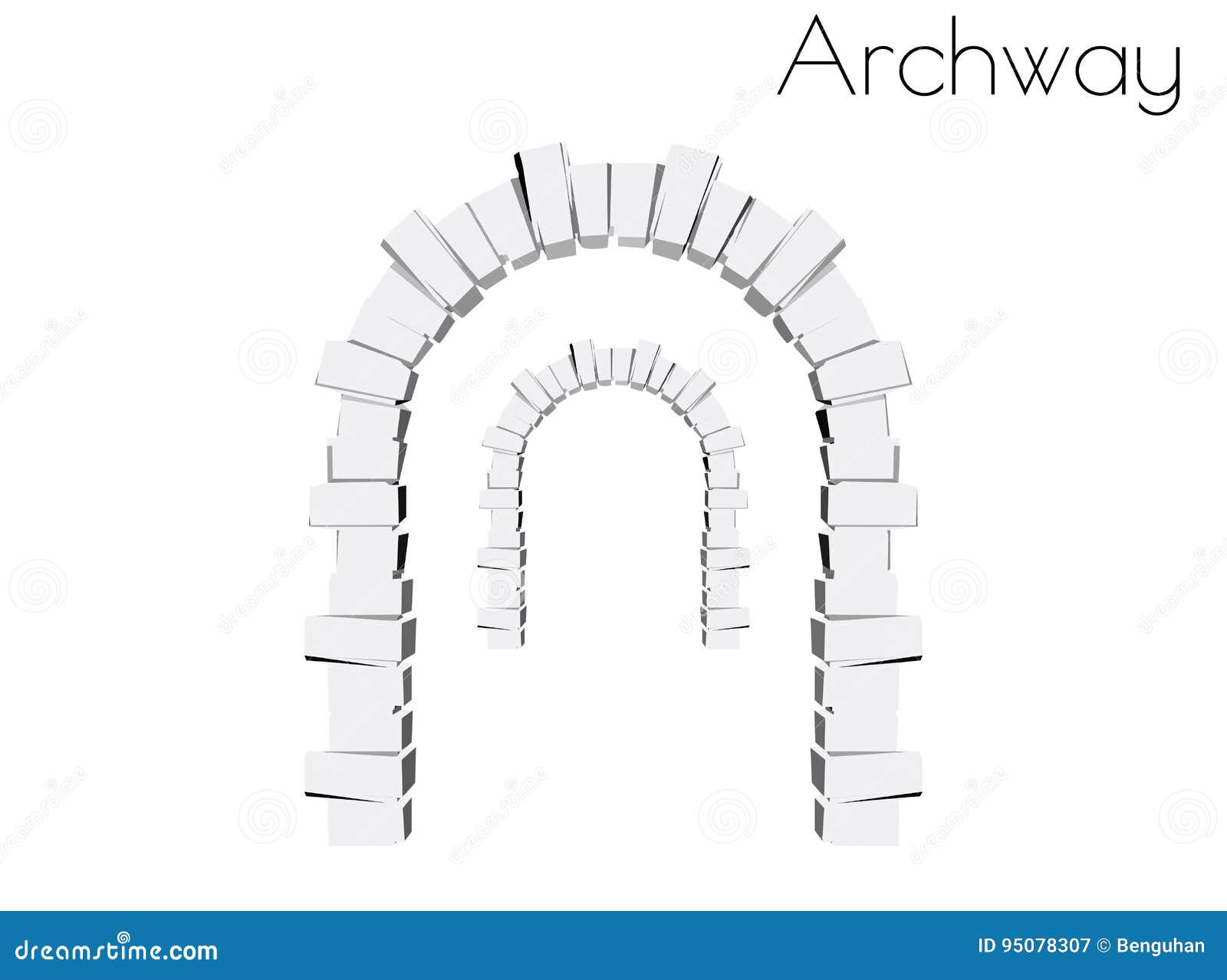 Archway Silhouette On White Background Cartoon Vector | CartoonDealer ...