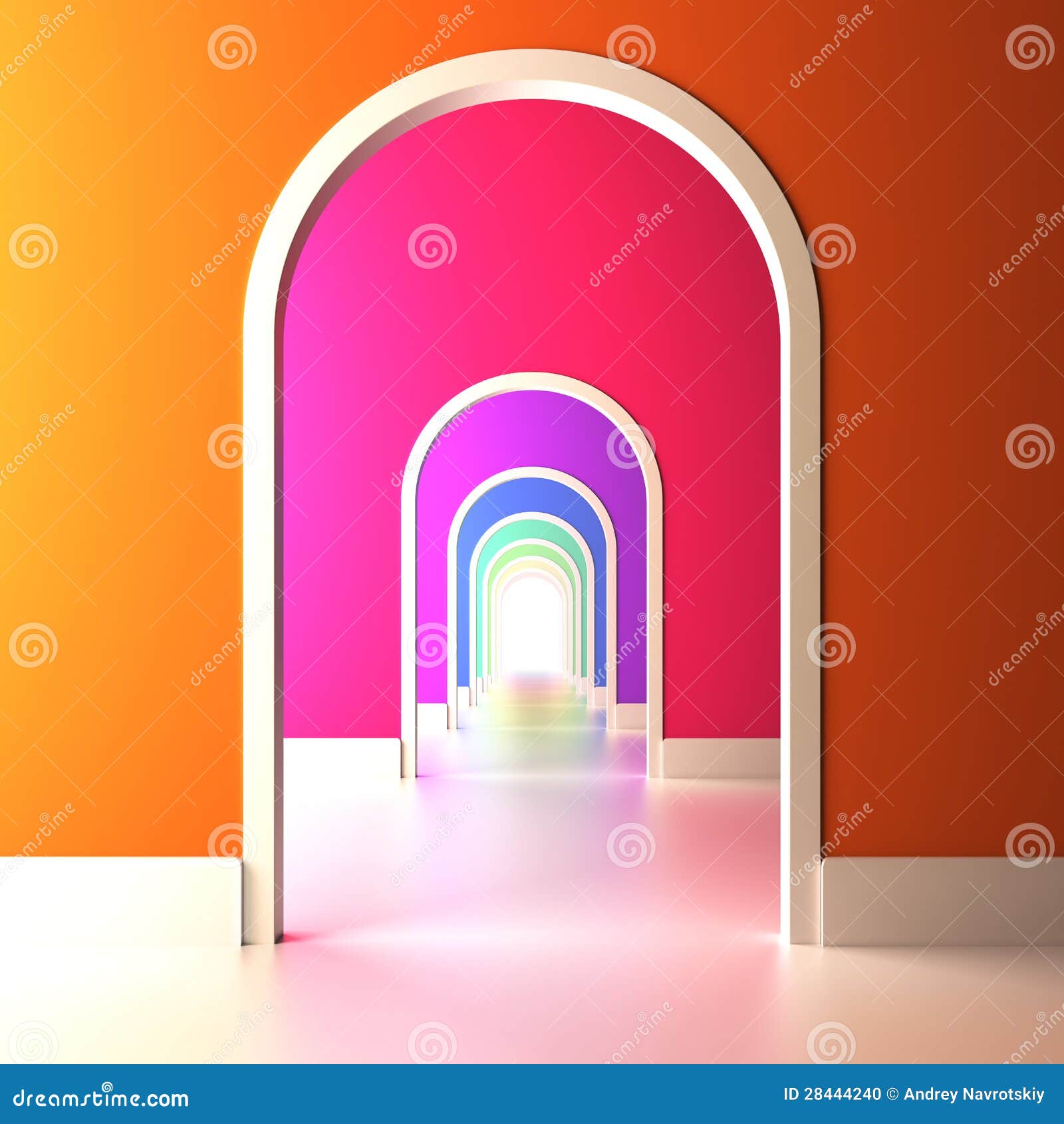 Archway To the Colorful Future. Stock Illustration - Illustration of ...