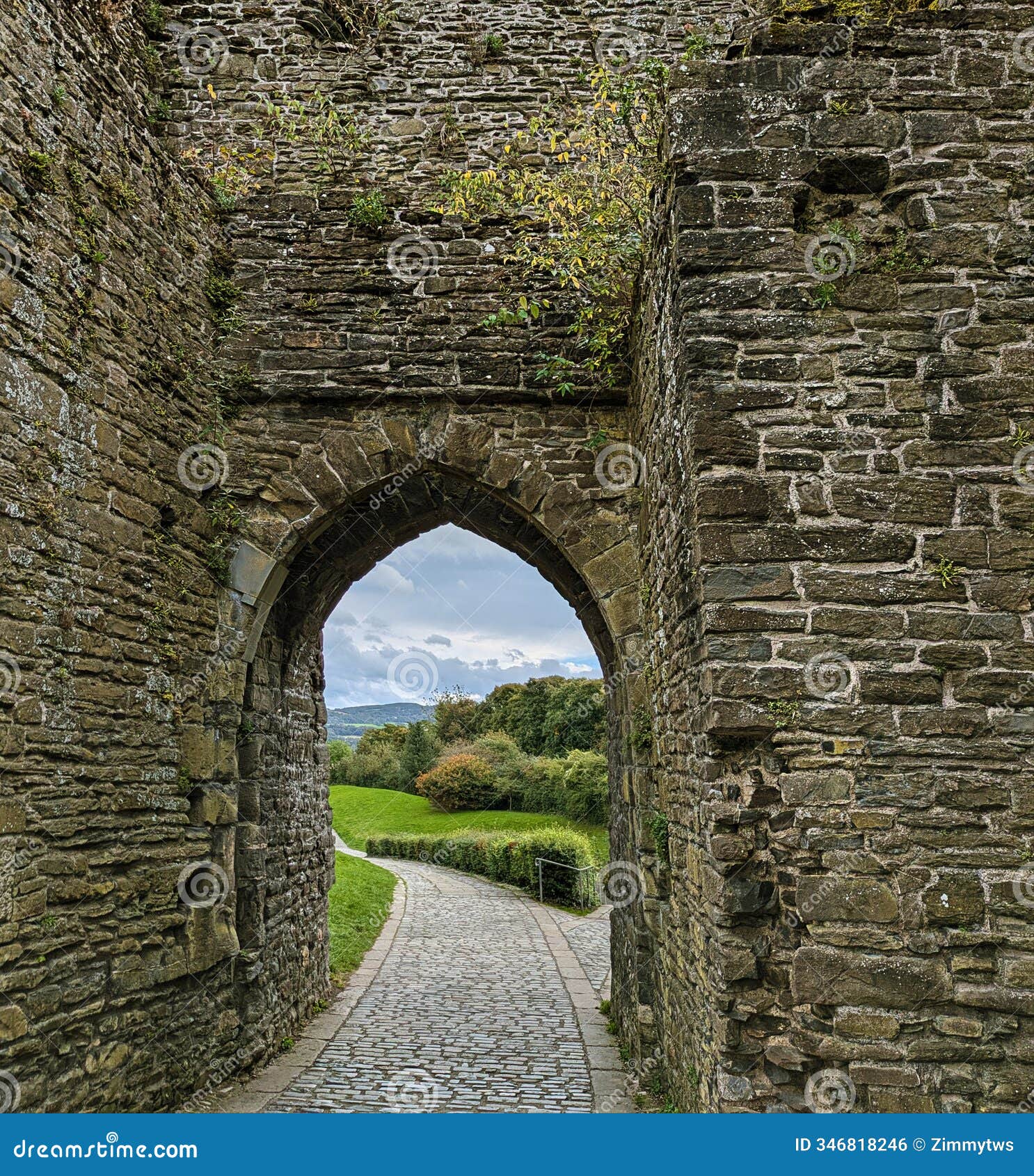 Archway View of Conwy Castle in Historic Conwy Wales Stock Photo ...