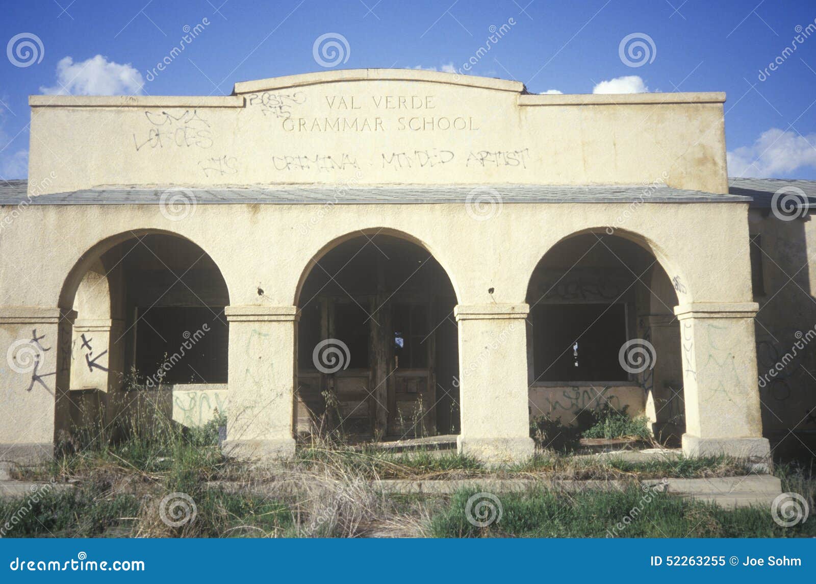 The Archways of a Deserted School, CA Stock Image - Image of education ...