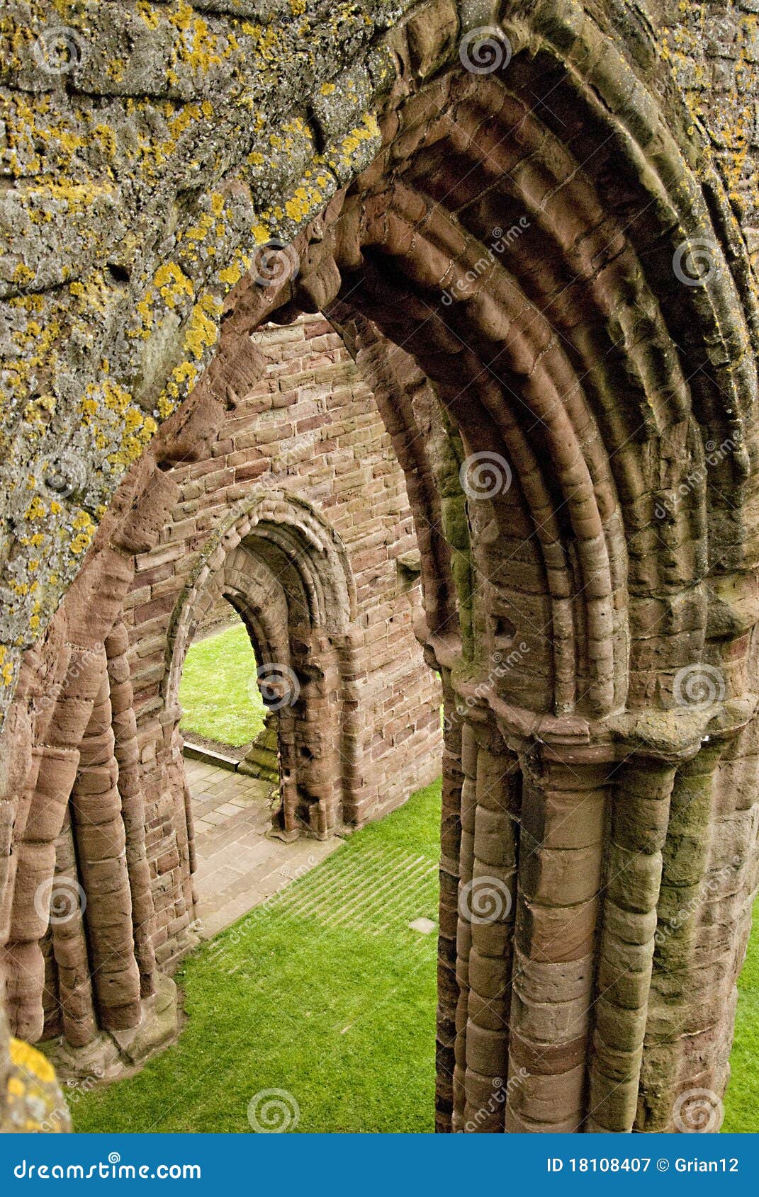 Archways of medieval abbey stock image. Image of medieval - 18108407