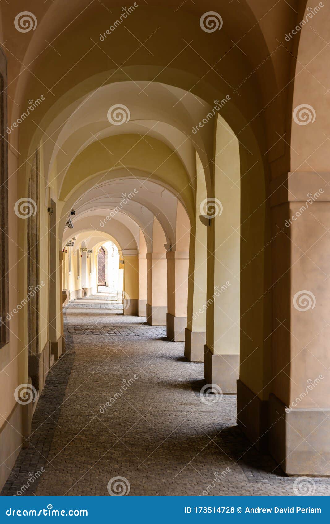 Archways in Prague city stock photo. Image of architecture - 173514728