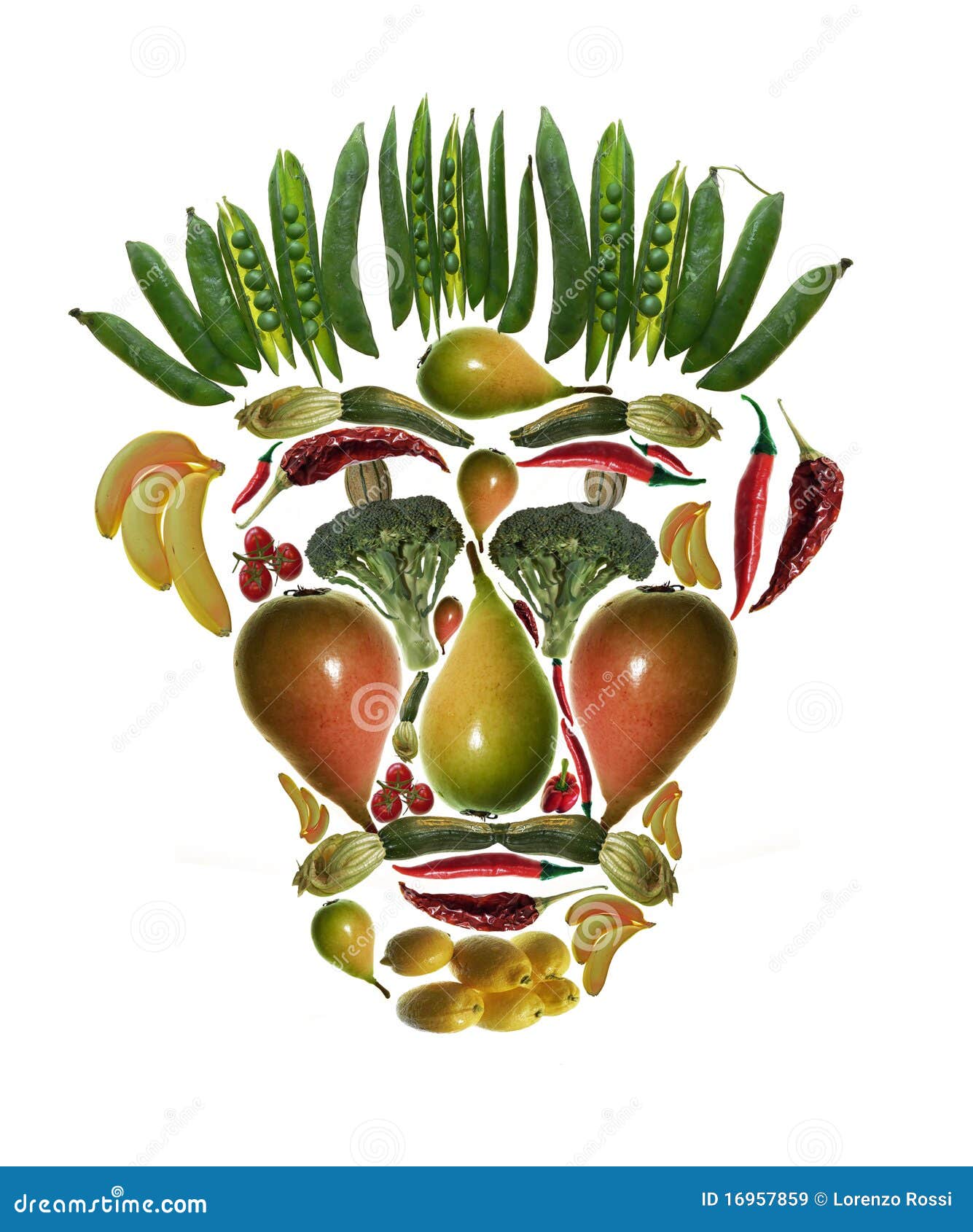 Arcimboldo S Style Fruit and Vegetable Mask Stock Image - Image of ...