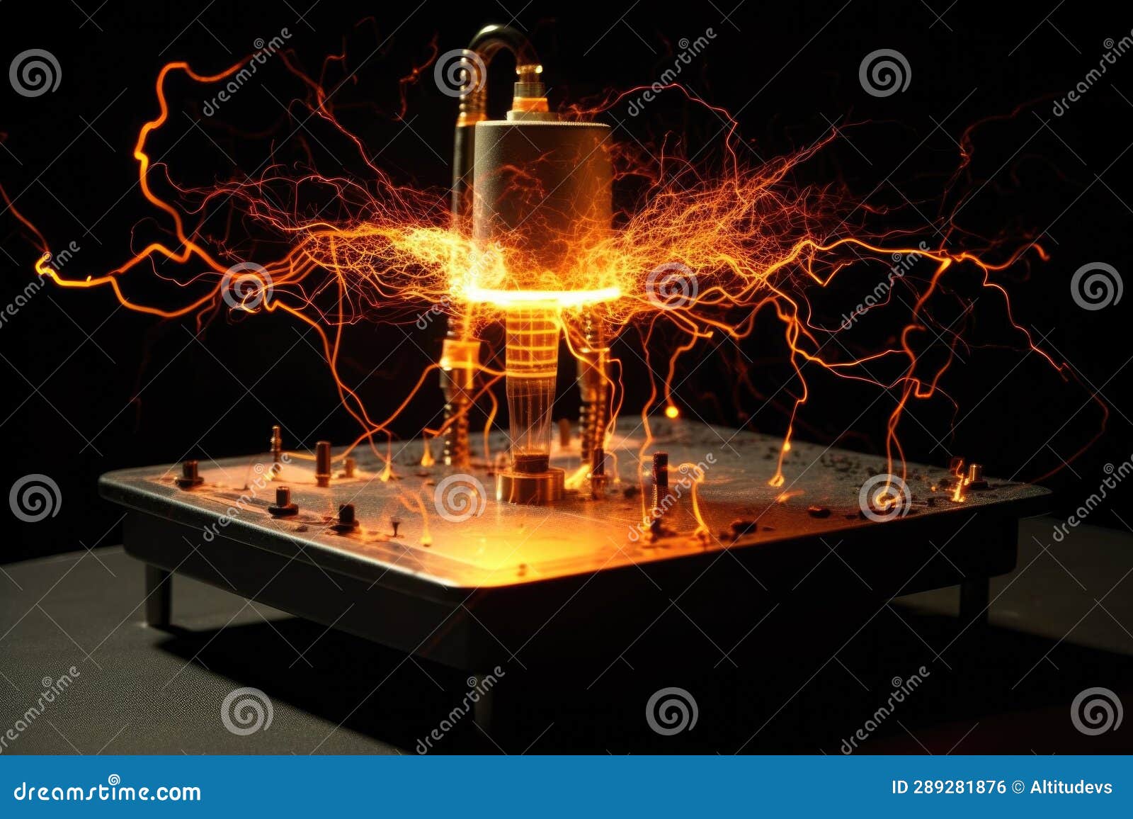 Arcing Electricity between Conductive Materials Stock Photo - Image of ...