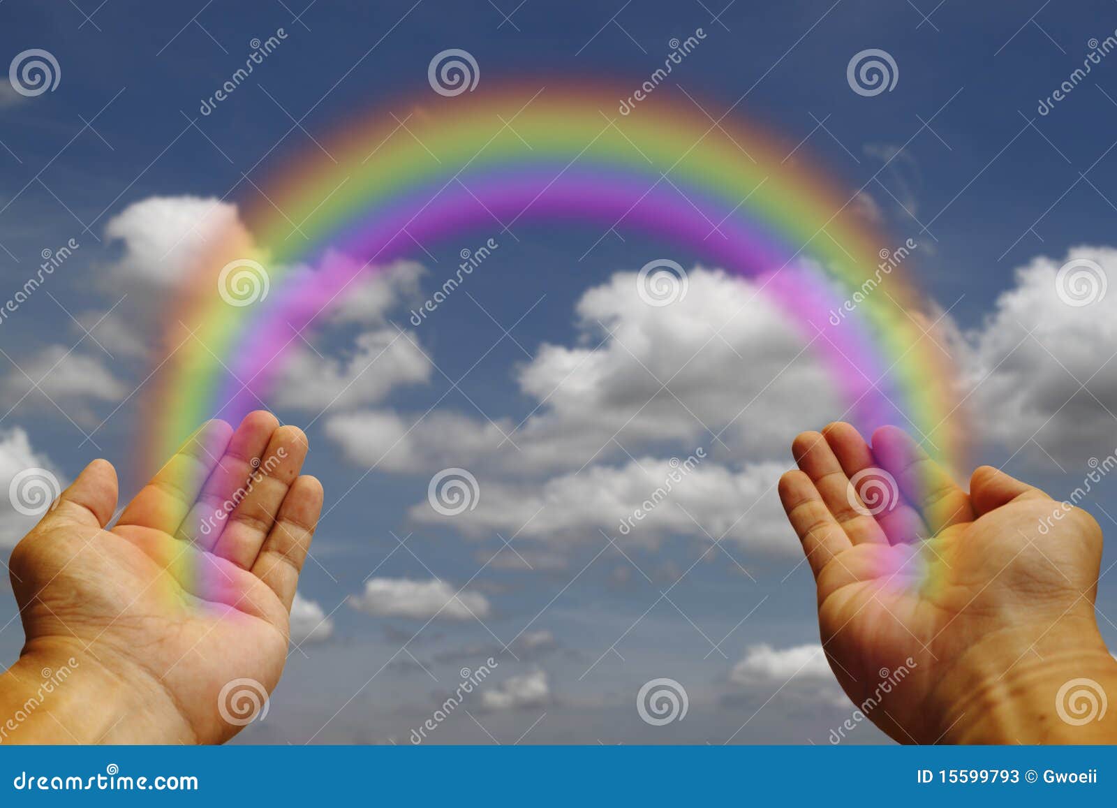 Arco-íris em minha mão. imagem de stock. Imagem de técnico - 15599793