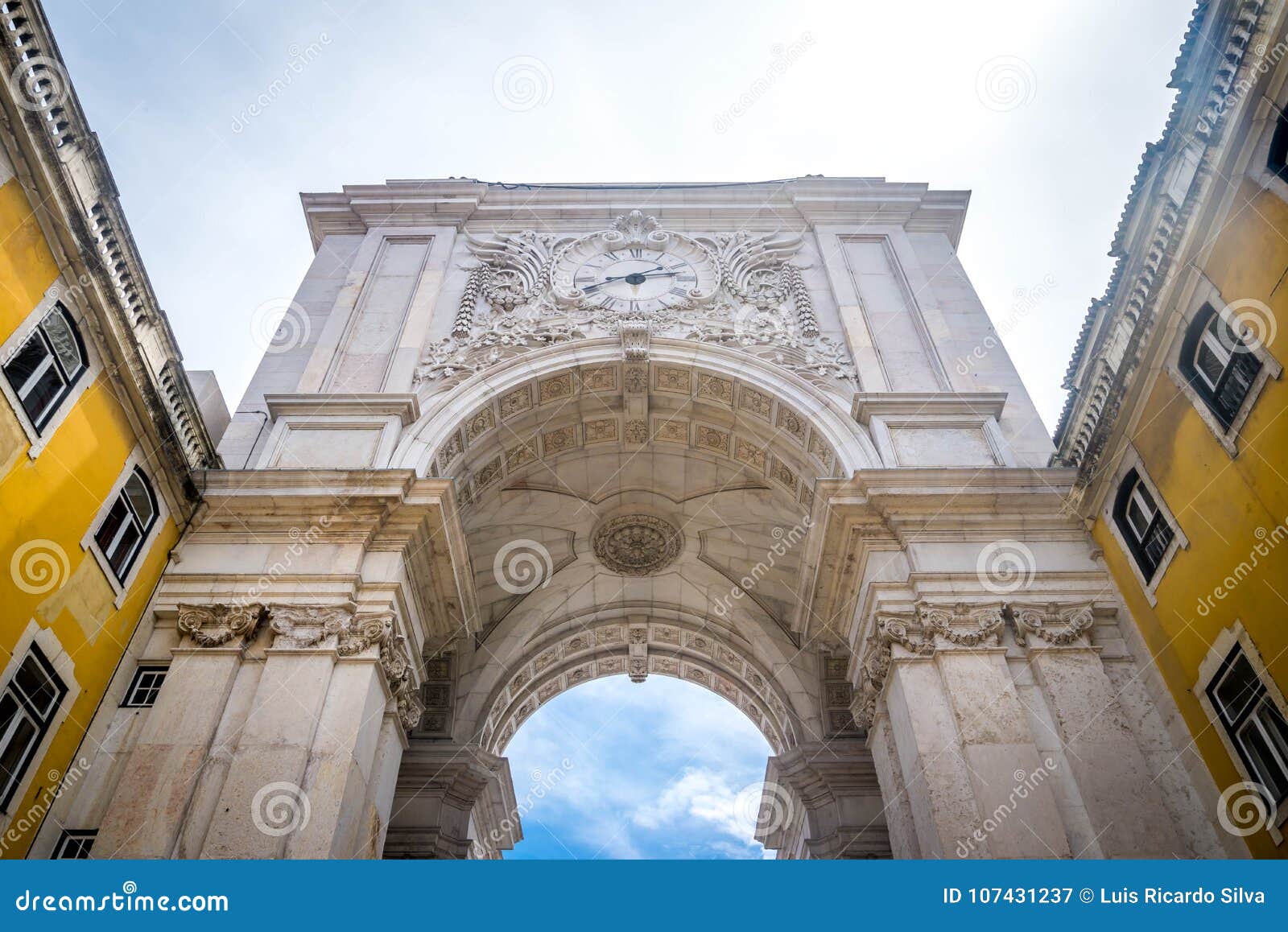 Arco DA Rua Augusta in Lissabon Stock Afbeelding - Image of ...