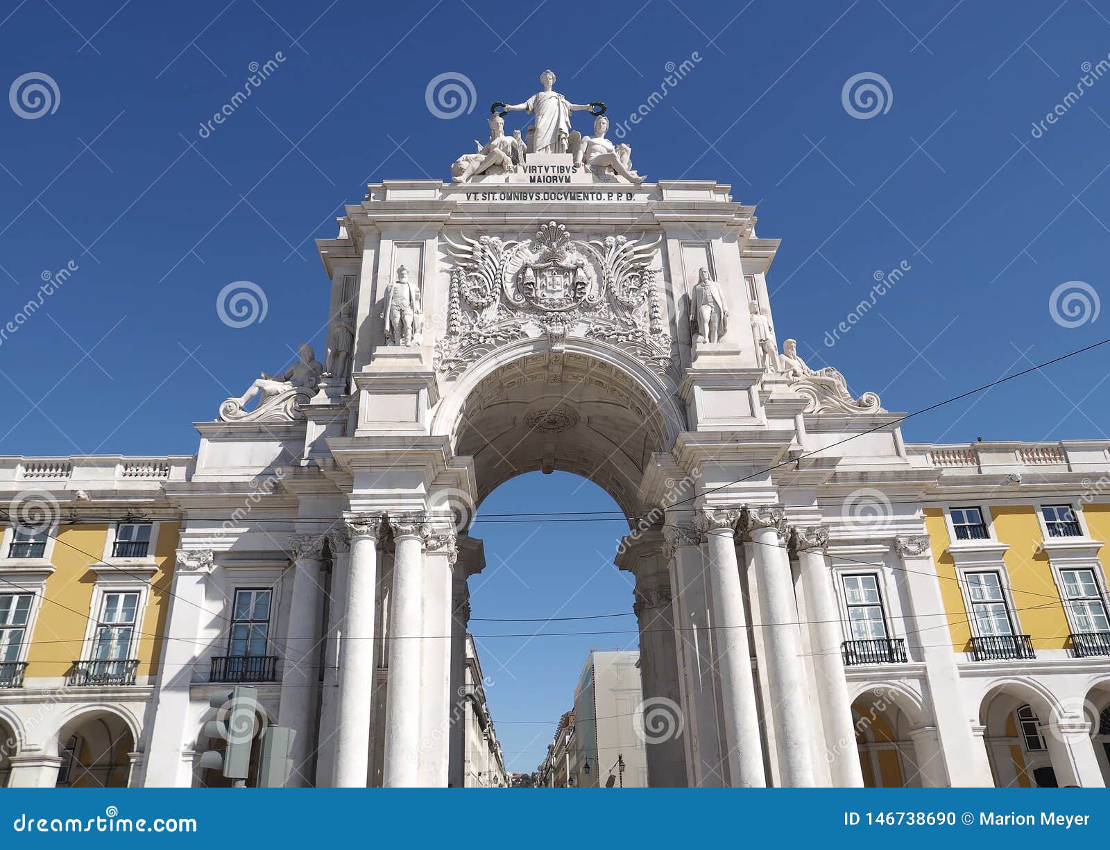 Arco Da Rua Augusta at Praca Do Comercio Stock Photo - Image of ...