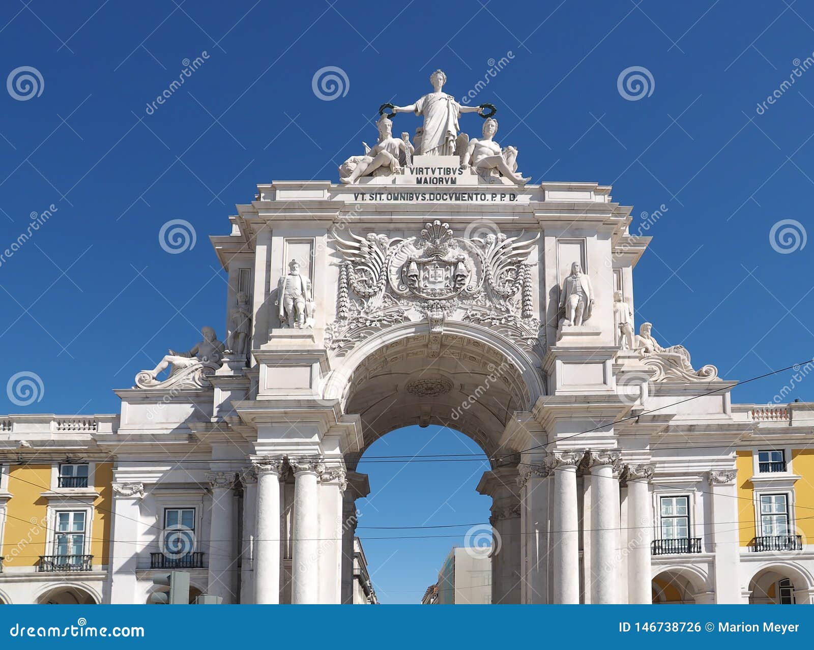Arco Da Rua Augusta at Praca Do Comercio Stock Photo - Image of ...