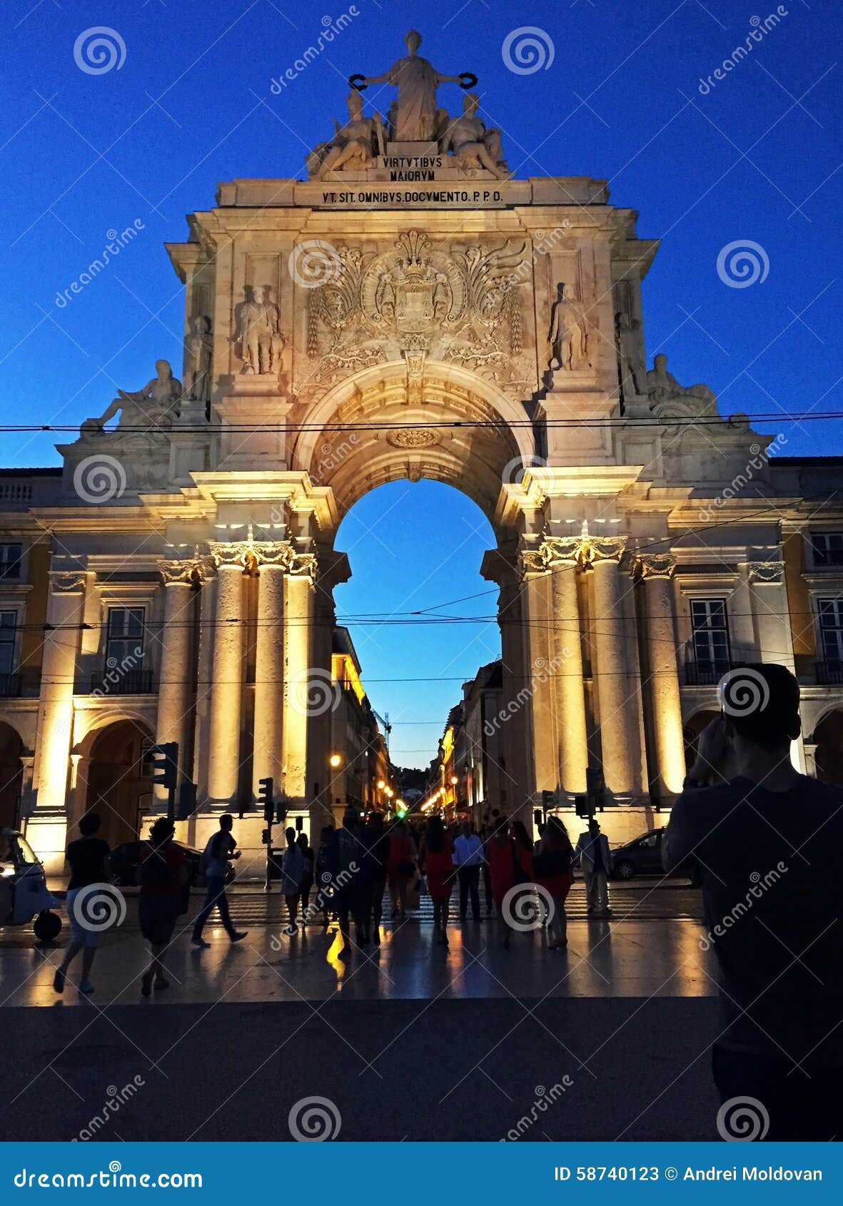 Arco de Rua Augusta editorial stock photo. Image of arco - 58740123
