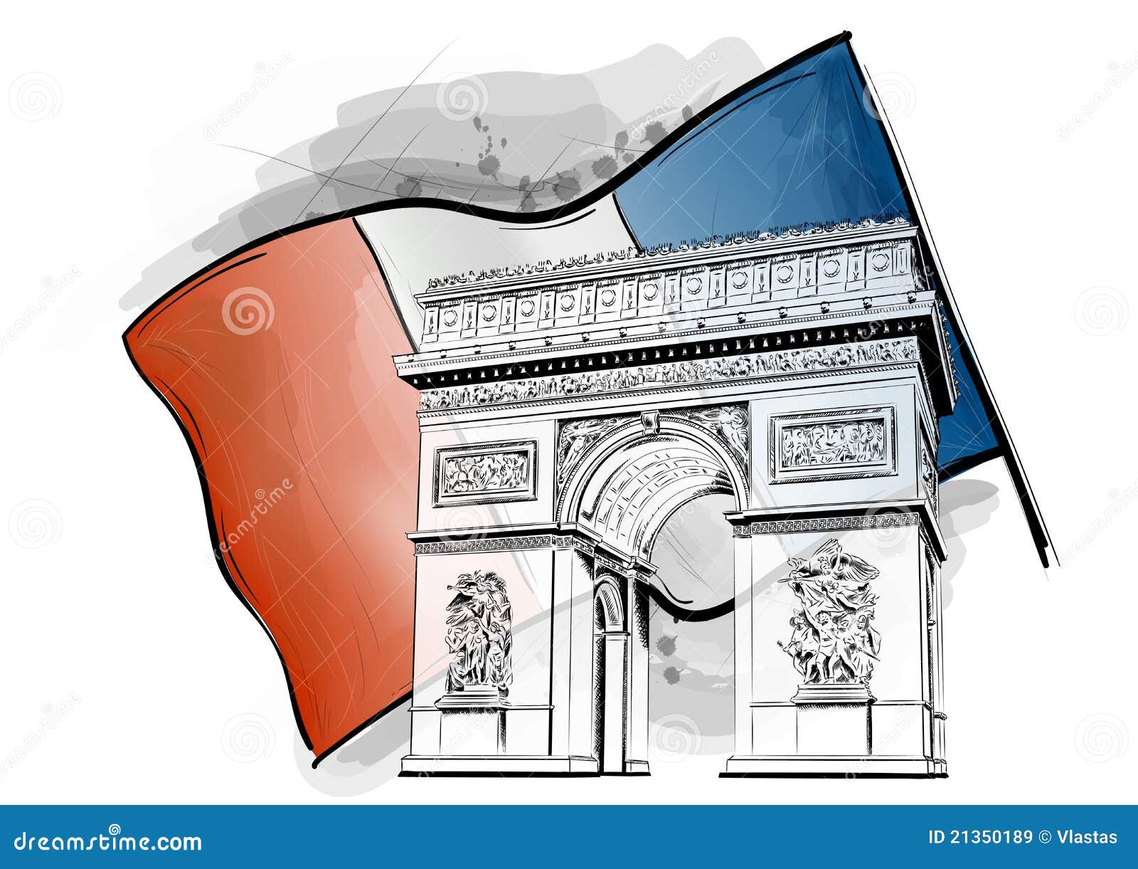 Arco del trionfo illustrazione vettoriale. Illustrazione di monumento ...