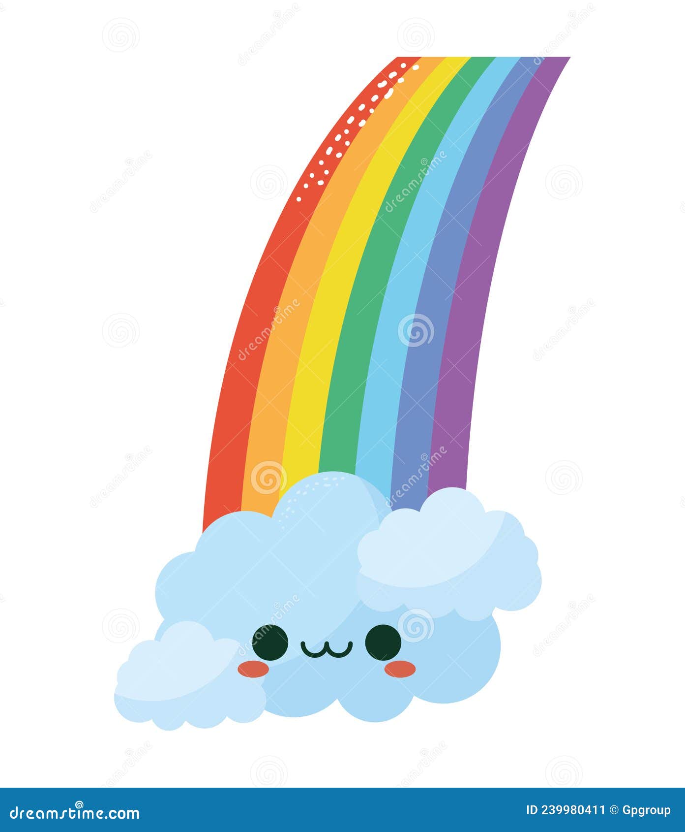 Arco iris con nube ilustración del vector. Ilustración de color - 239980411