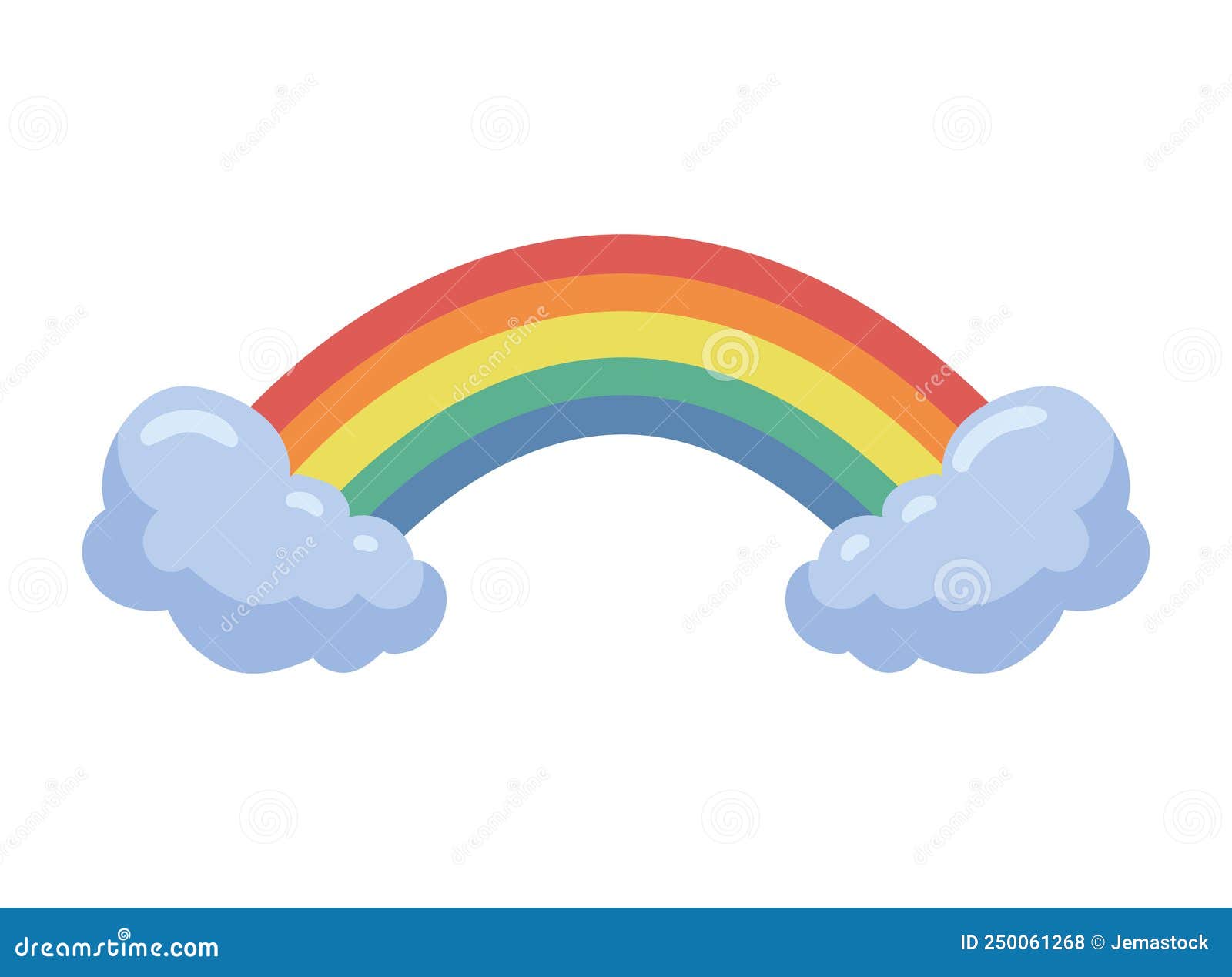Arco iris con nubes ilustración del vector. Ilustración de vector ...