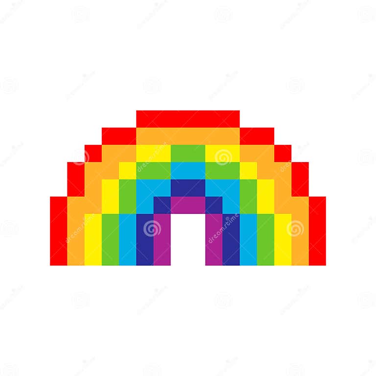Arco Iris Del Arte Del Pixel Ilustración del Vector - Ilustración de ...