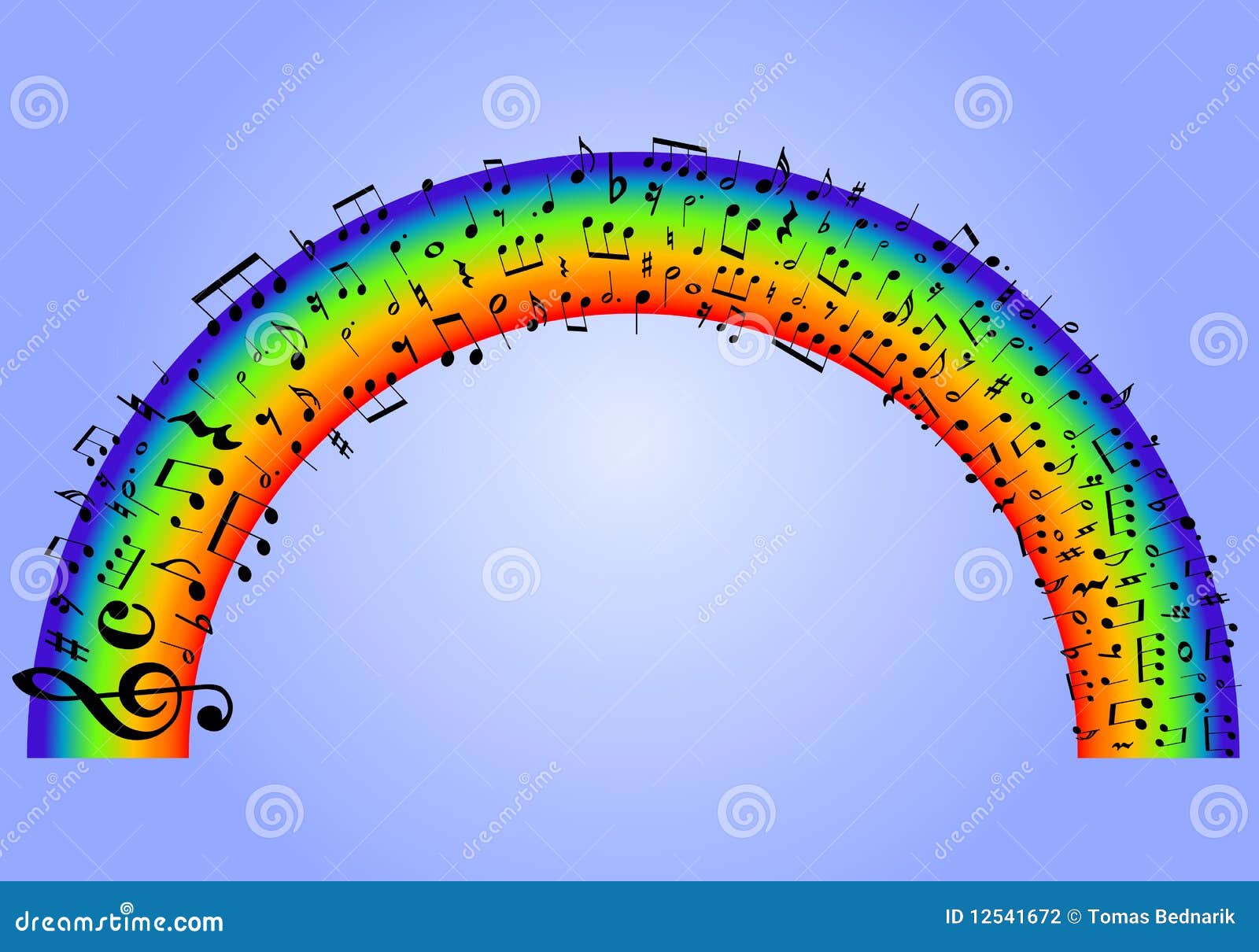 Arco iris musical ilustración del vector. Ilustración de aislado - 12541672
