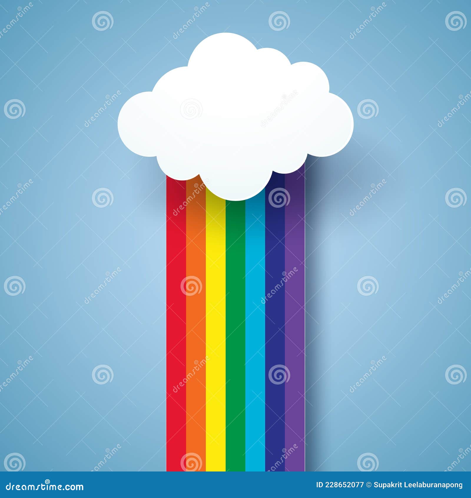 Arco iris y nube ilustración del vector. Ilustración de hermoso - 228652077