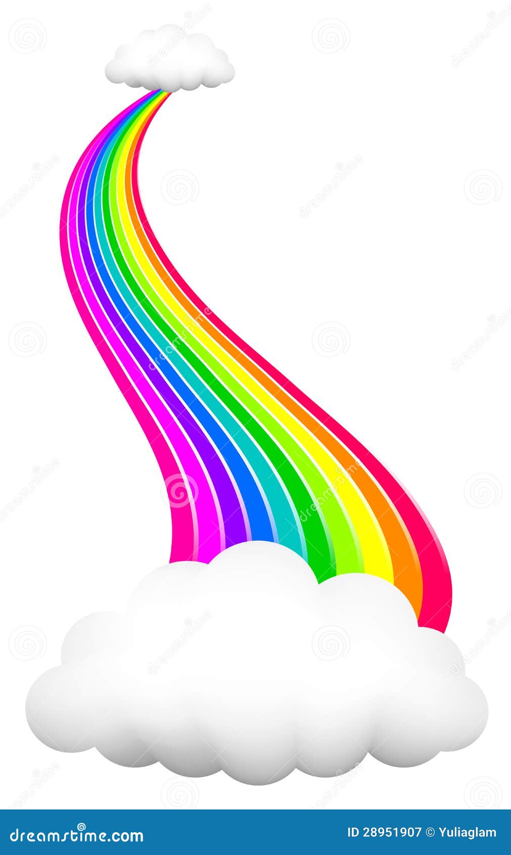 Arco iris y nubes ilustración del vector. Ilustración de muestra - 28951907