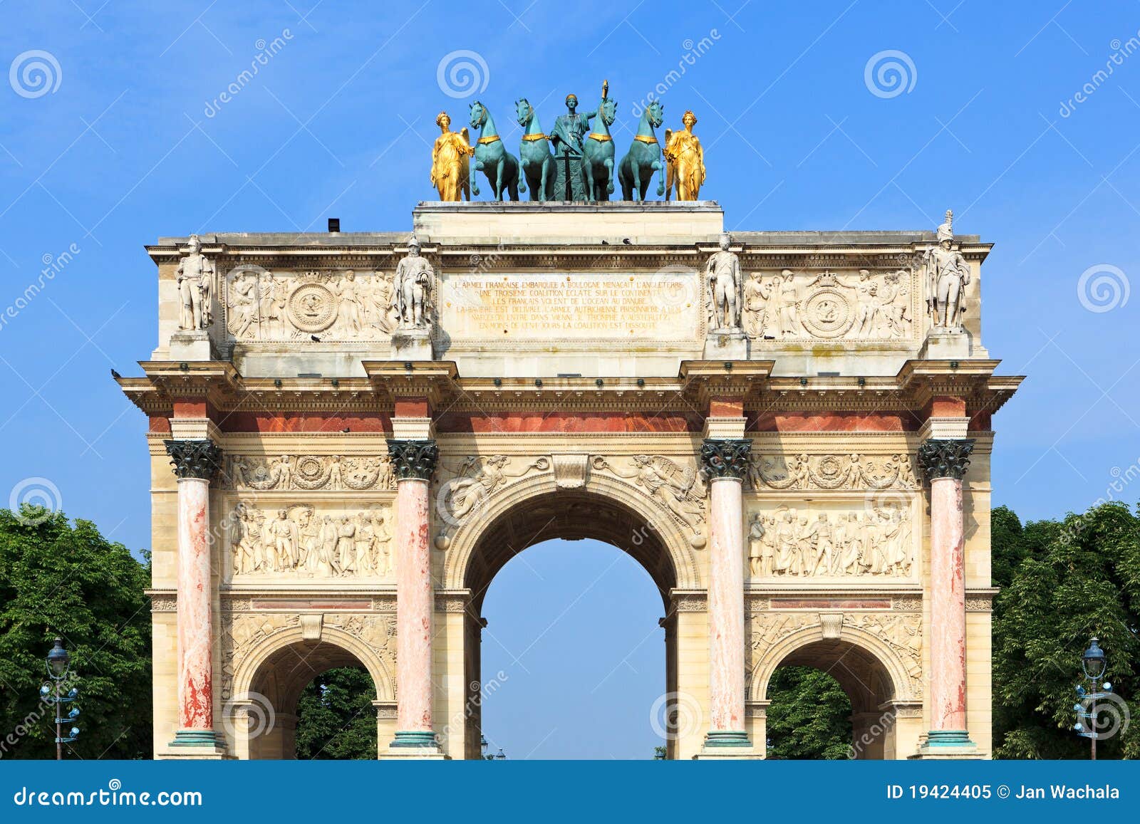 Arco trionfale a Parigi immagine stock. Immagine di architettura - 19424405