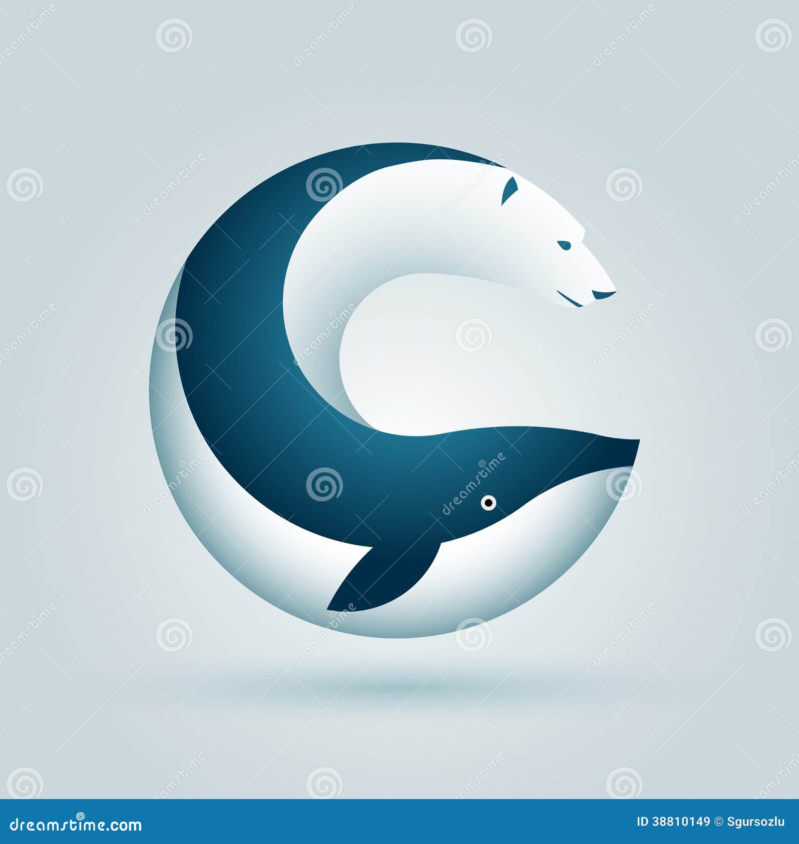 Arctic Fox Symbol On Black Backdrop Cartoon Vector | CartoonDealer.com ...
