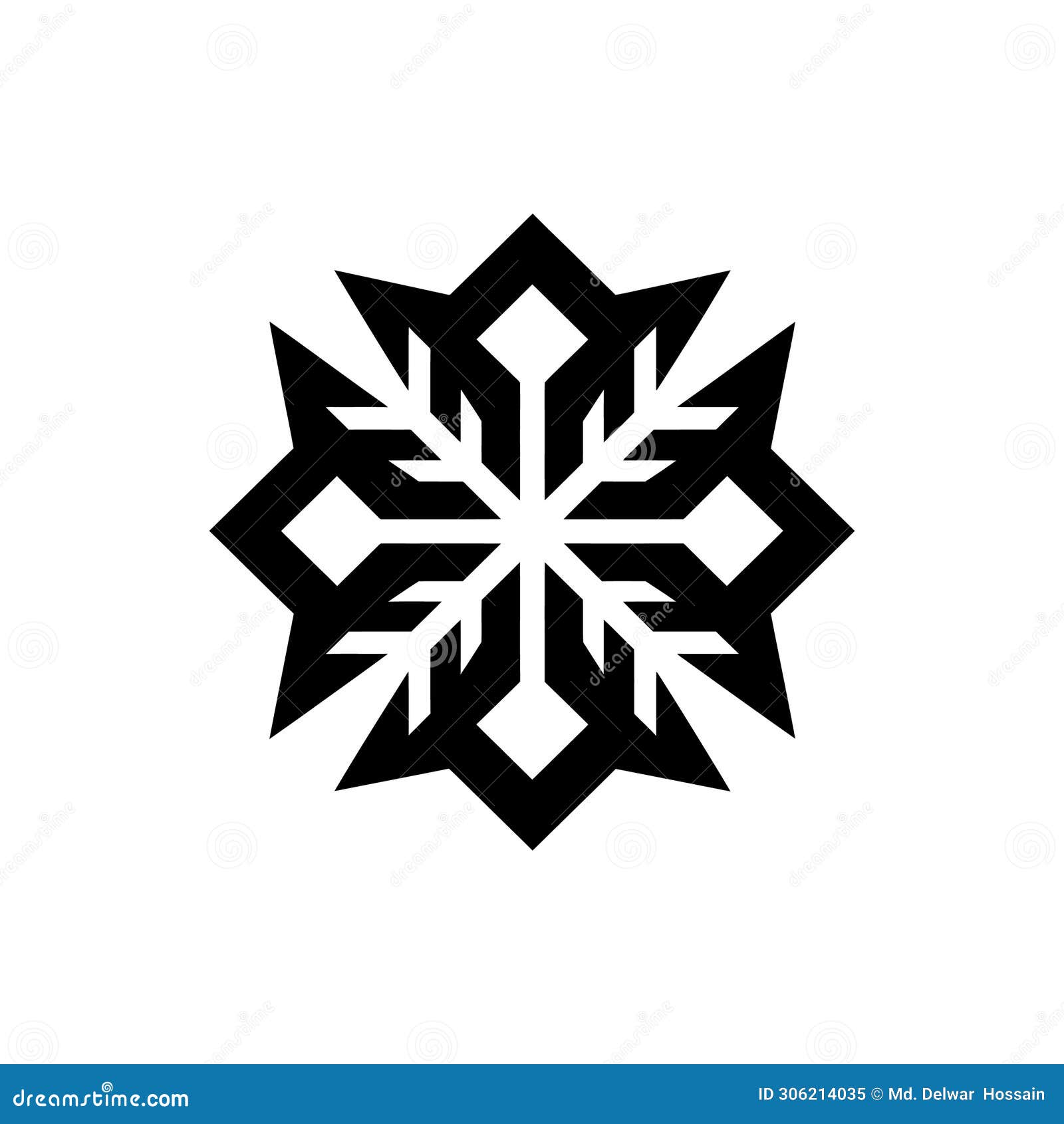 Arctic Aurora Snowflake Icon Stock Vector - Illustration of seasonal ...