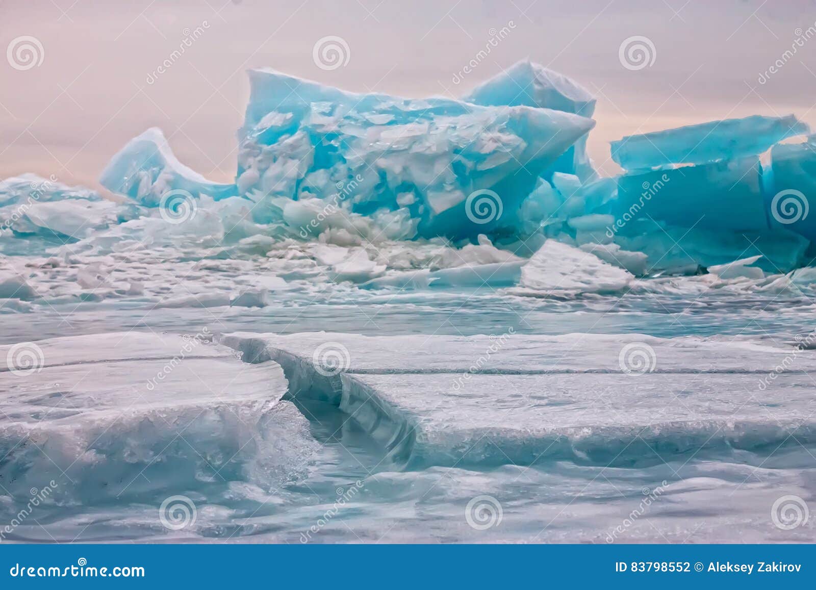 Arctic Blue Glacier Ice Hummock in Cloudy Weather Stock Photo - Image ...