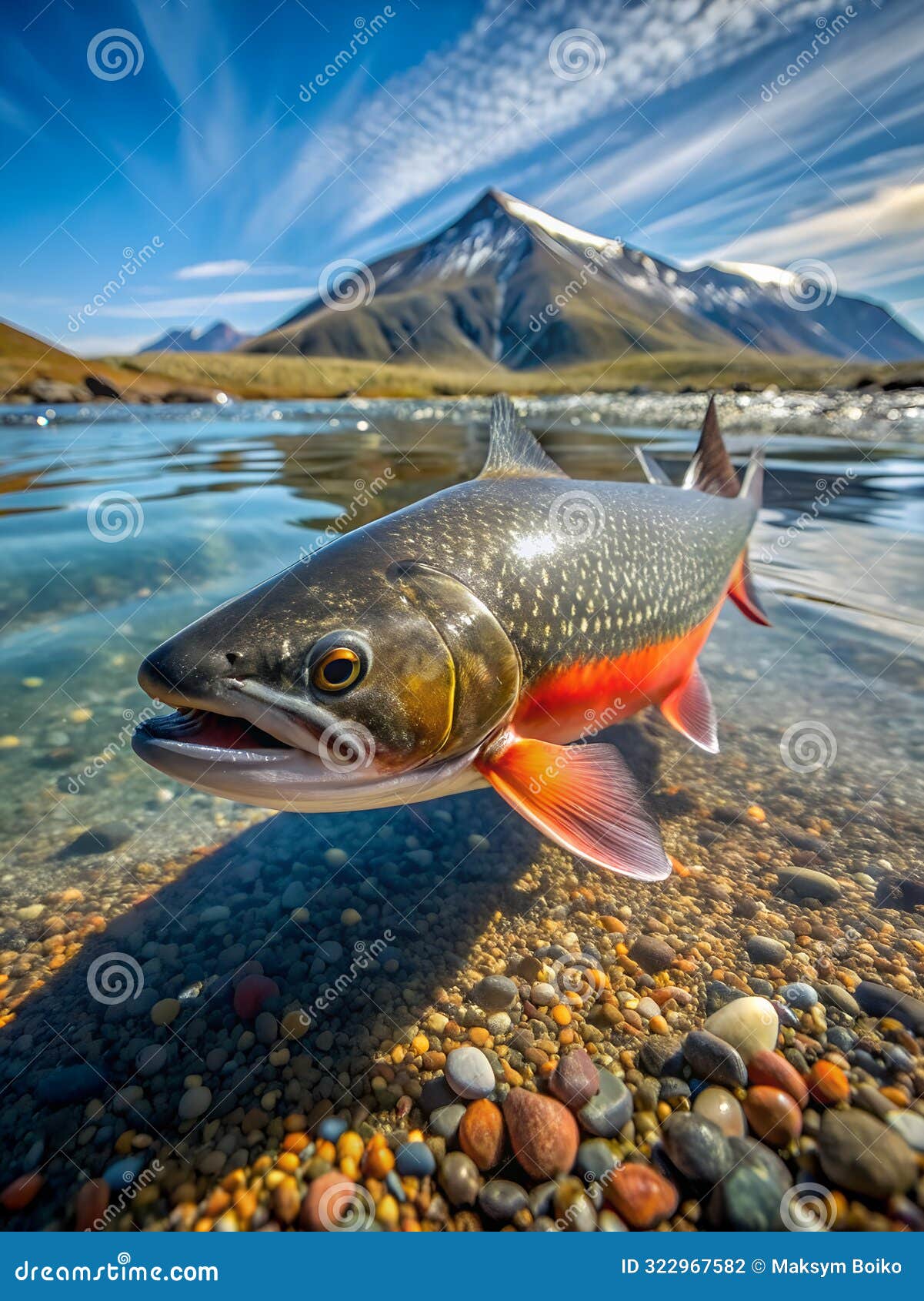 Arctic Char Fish Runs Beach Stock Illustration - Illustration of ...