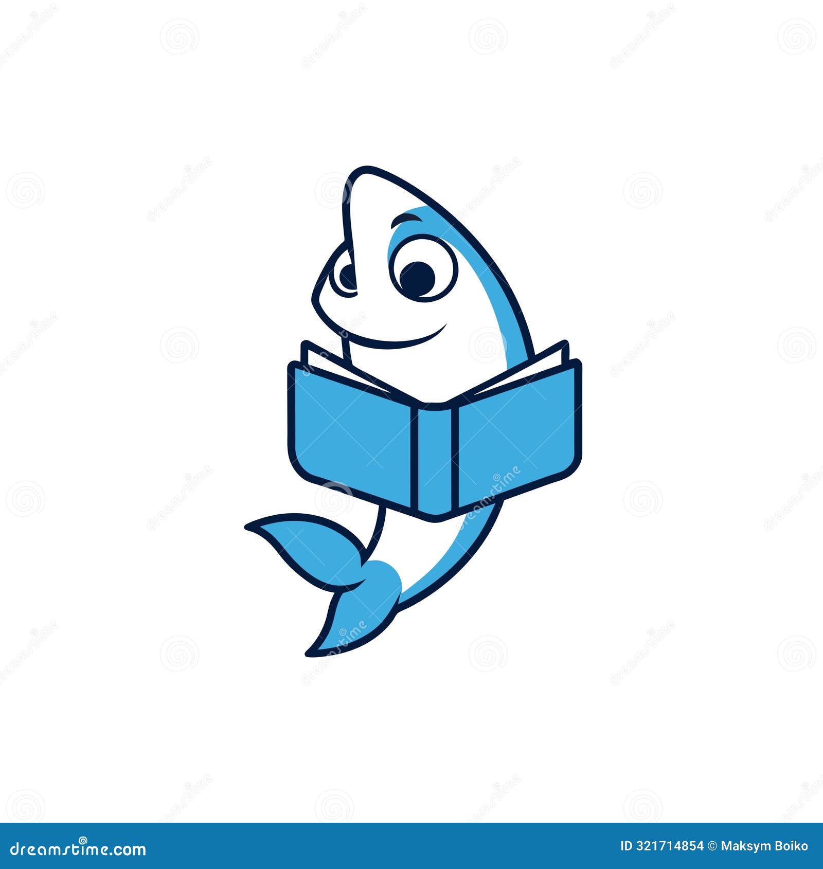 Arctic Cod Fish Reading Icon Vector Illustration Stock Illustration ...