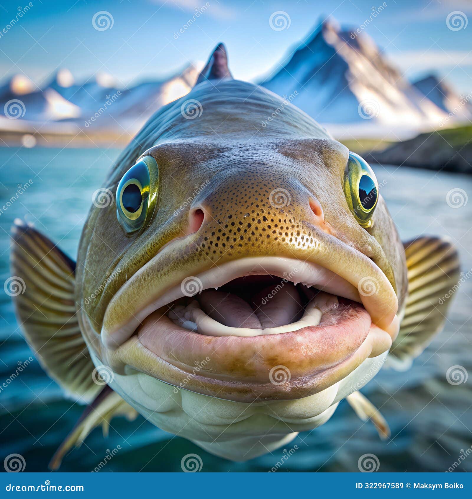 Arctic Cod Fish Smiles Farm Stock Illustration - Illustration of life ...