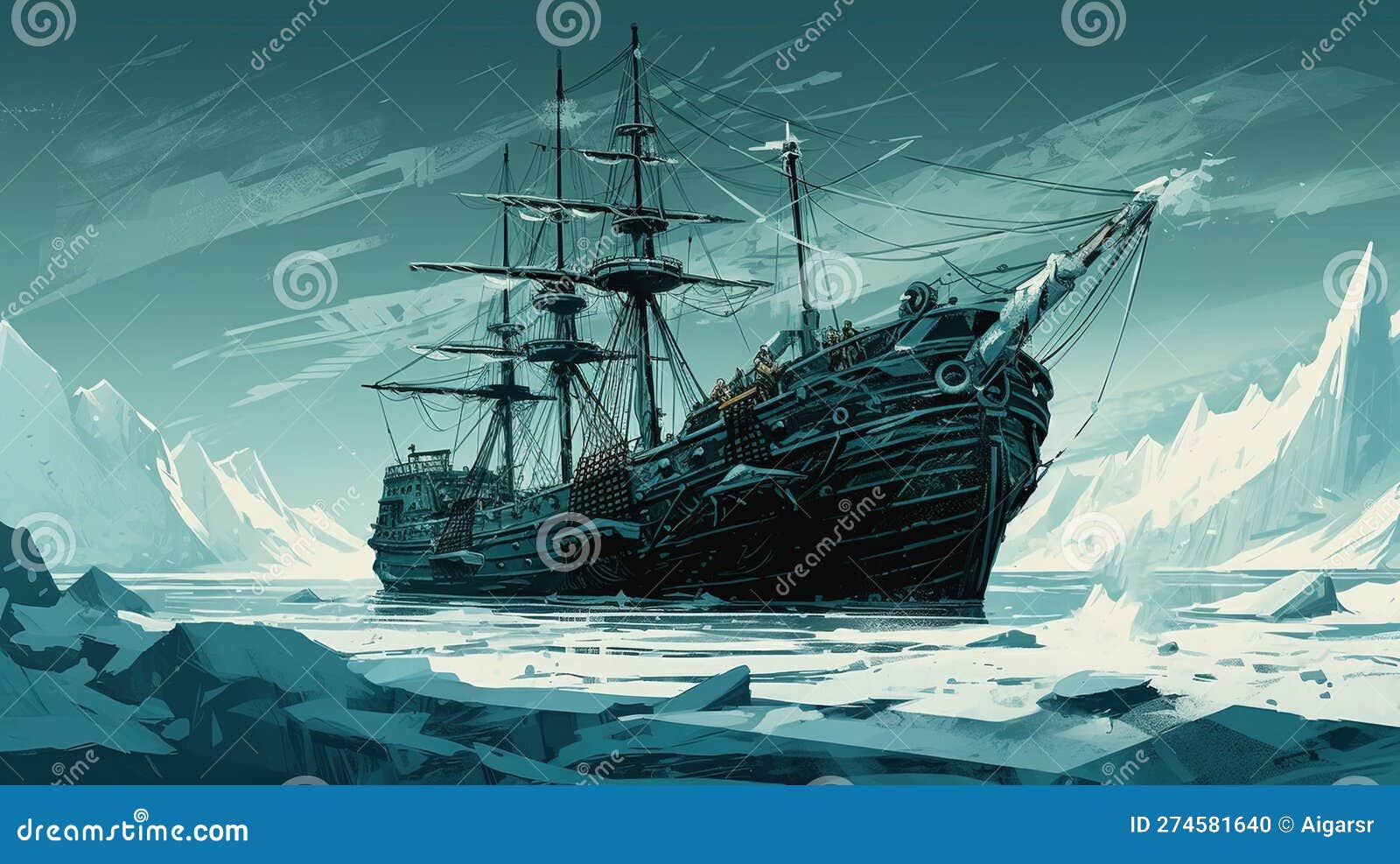 Arctic Exploration Illustration Stock Illustration - Illustration of ...
