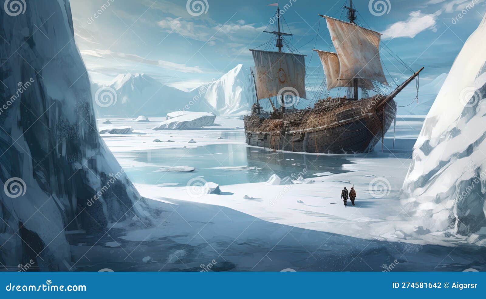 Arctic Exploration Illustration Stock Illustration - Illustration of ...