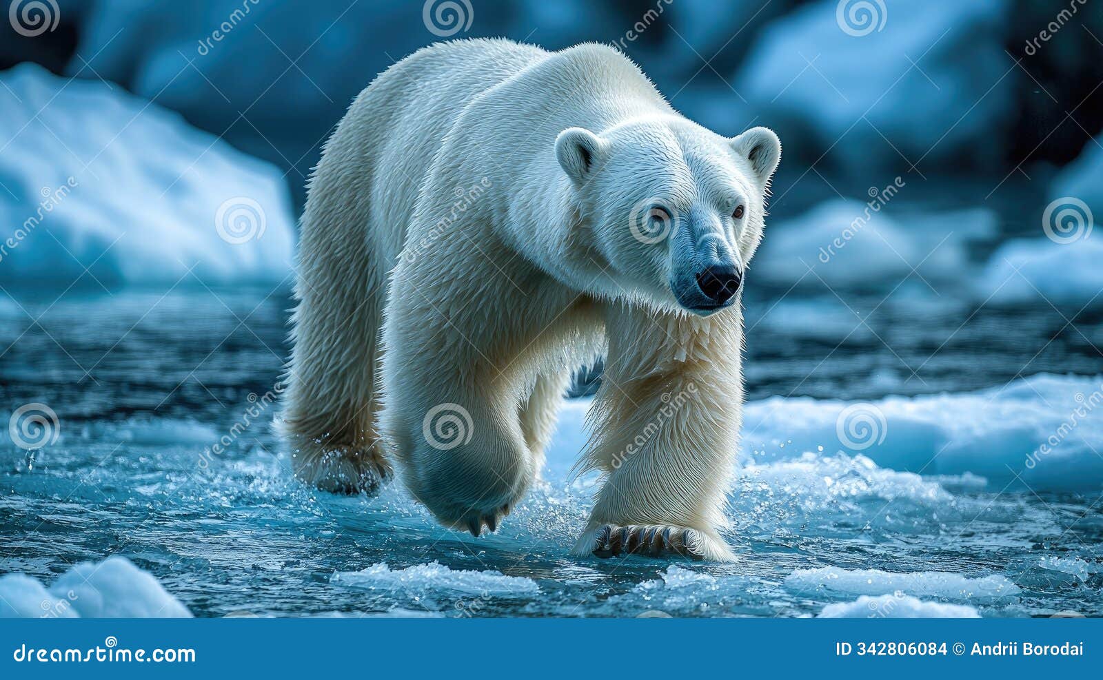 Arctic Explorer Set, Floating Iceberg And White Arctic Bear, Polar ...