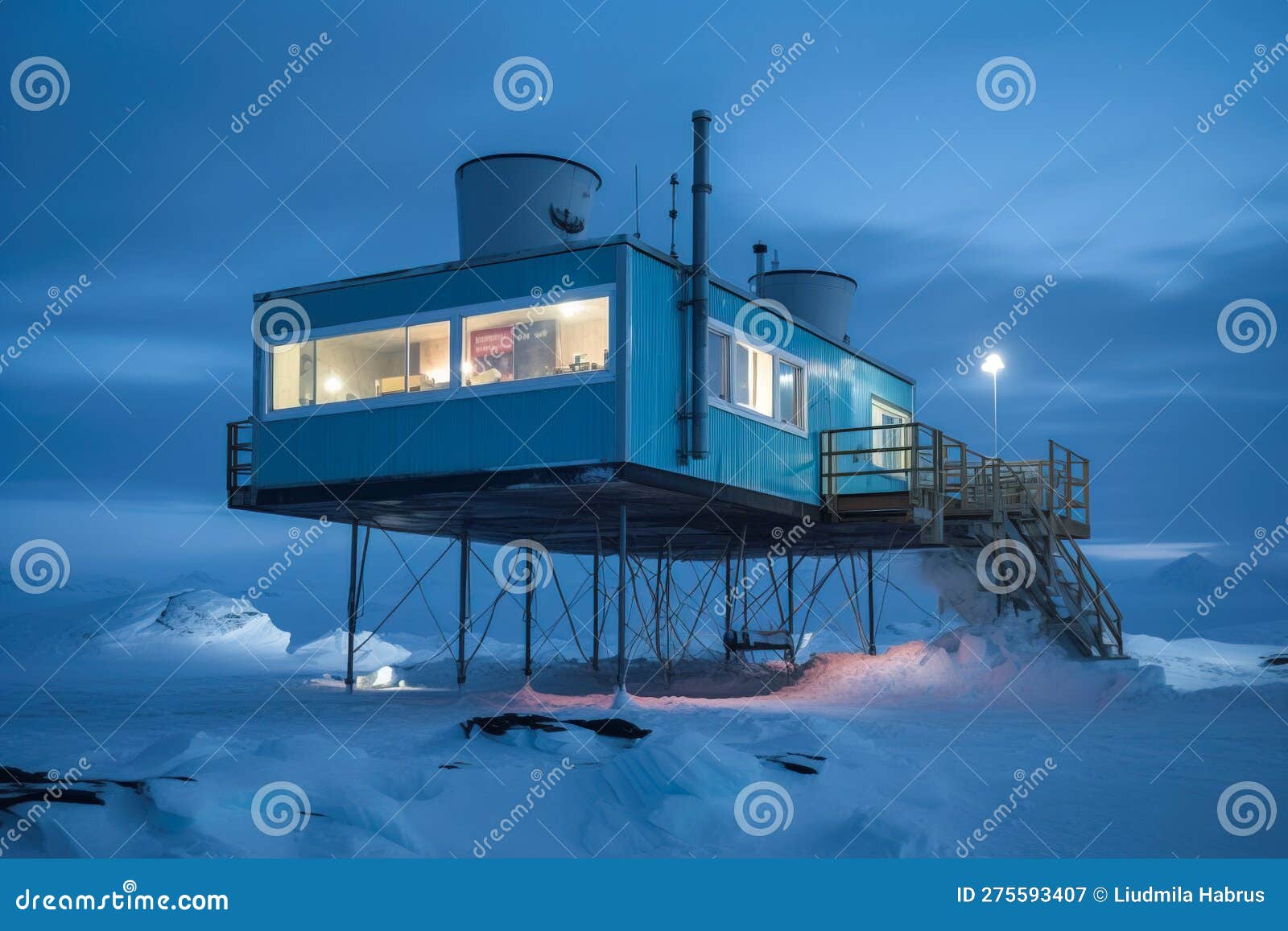 Arctic Explorer Station. Generative AI Stock Illustration ...