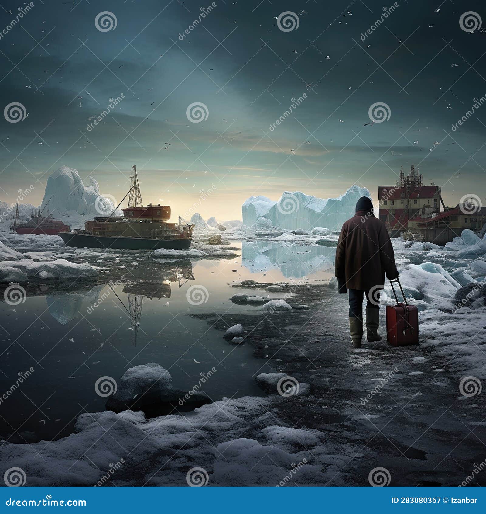 Exploring Greenland Illustration Generative Ai Stock Illustration ...