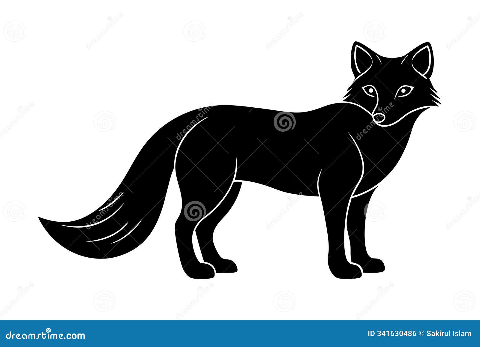 Arctic Fox Design Silhouette Vector Illustration Stock Illustration ...