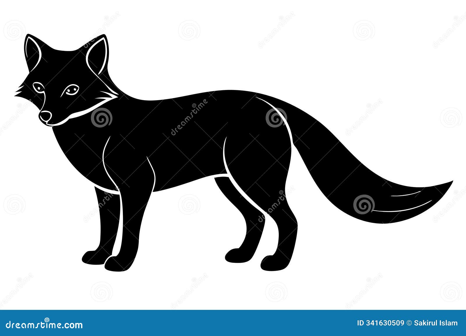 Arctic Fox Design Silhouette Vector Illustration Stock Illustration ...