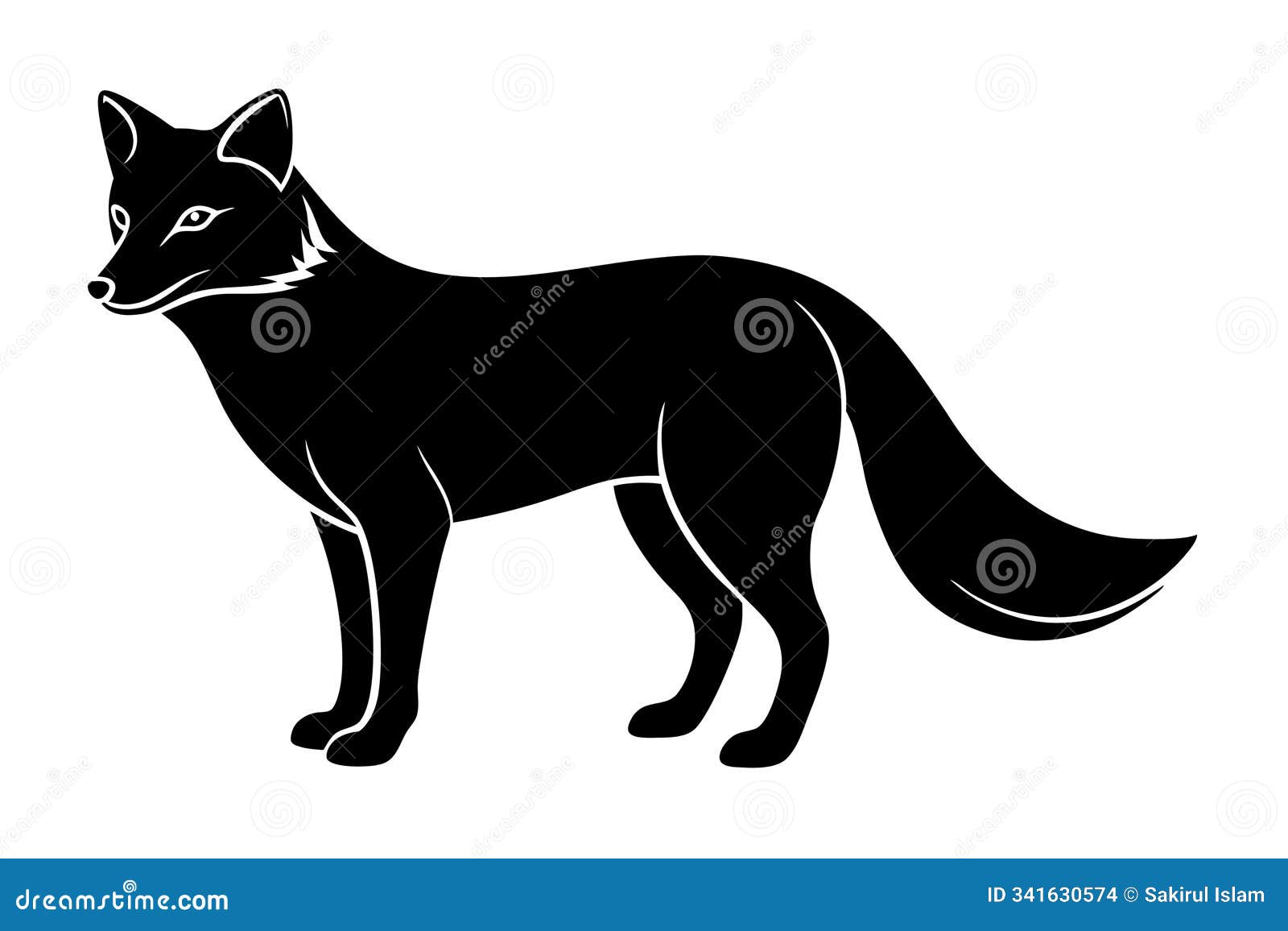 Arctic Fox Design Silhouette Vector Illustration Stock Illustration ...