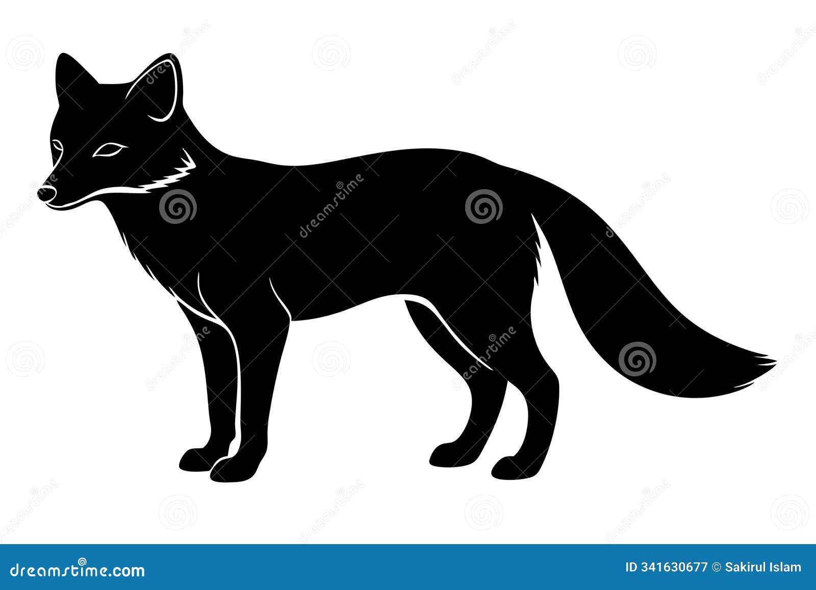 Arctic Fox Design Silhouette Vector Illustration Stock Illustration ...