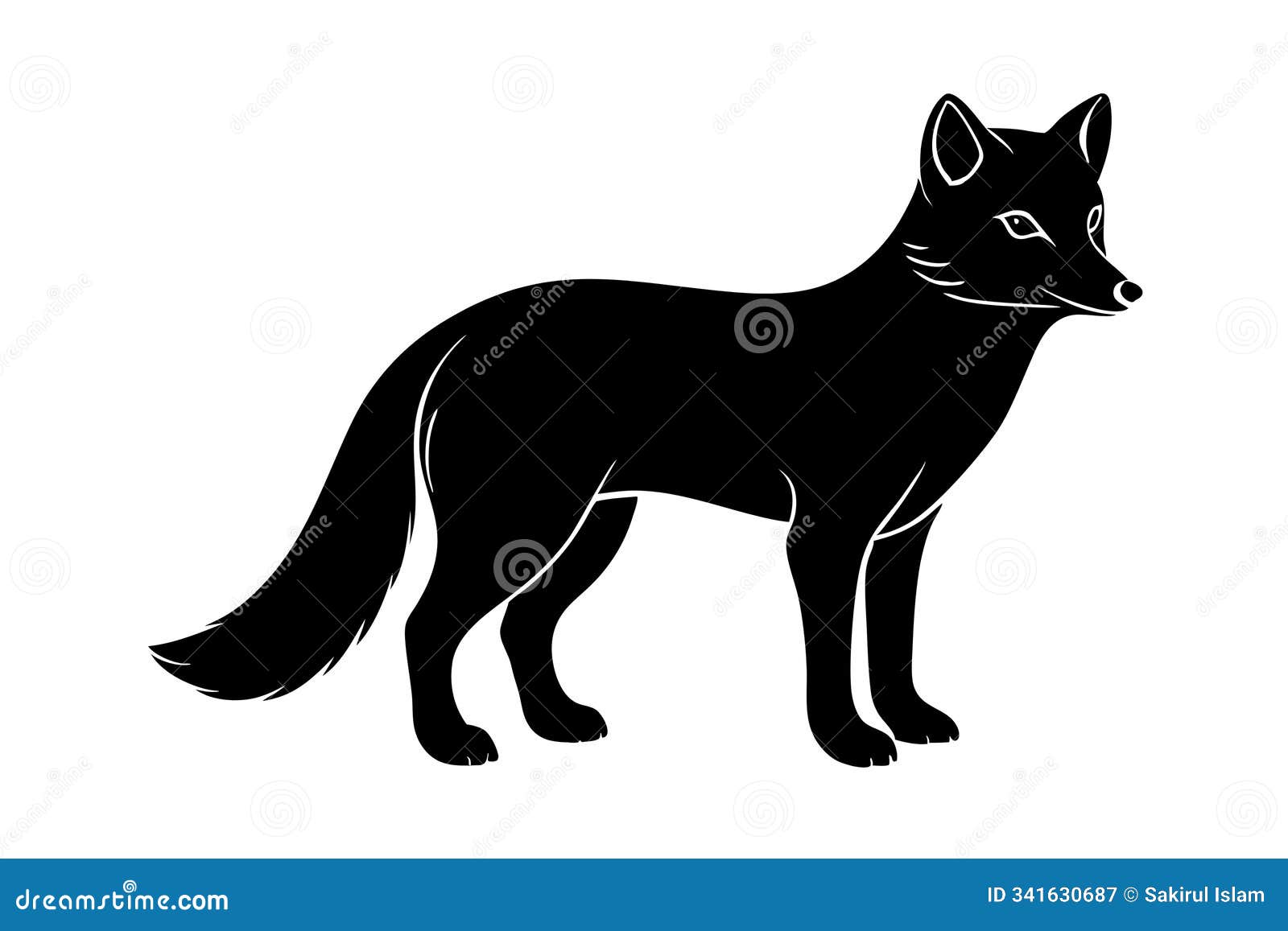 Arctic Fox Design Silhouette Vector Illustration Stock Illustration ...